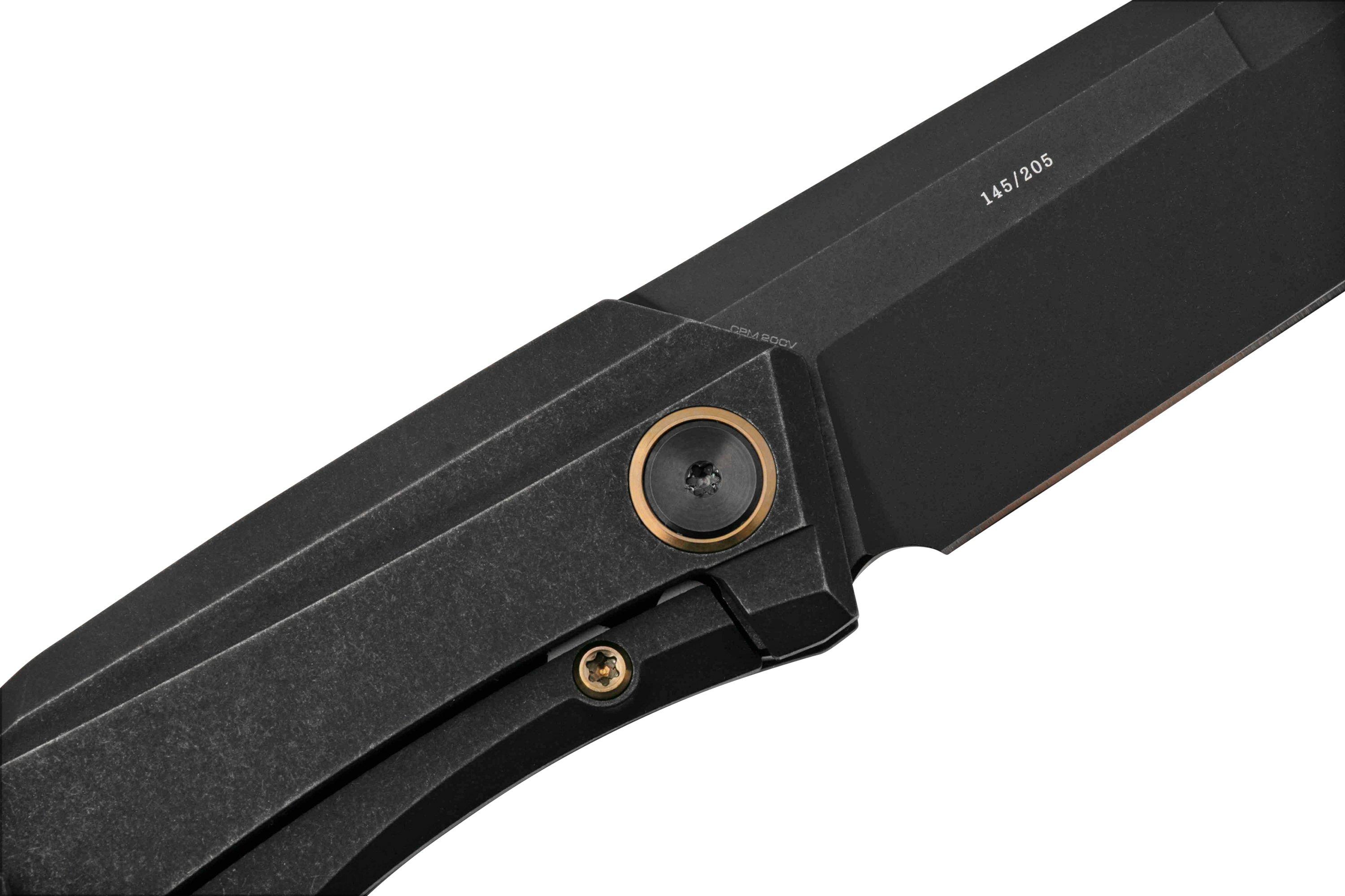 WE Knife Cybernetic WE22033-1 Black Titanium Handle, Black Stonewashed ...