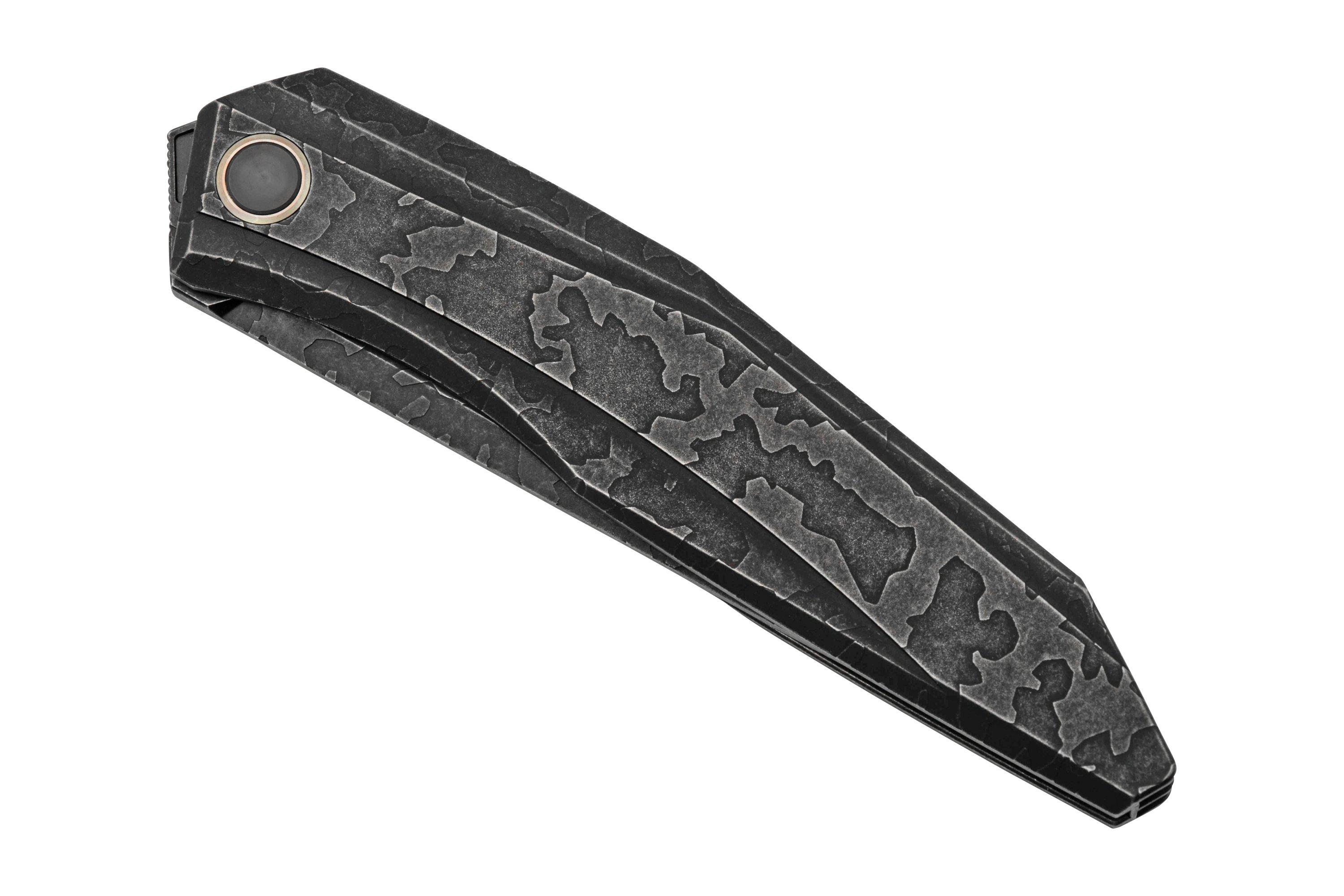 WE Knife Cybernetic WE22033-4 Blackwashed Etched Titanium Limited ...