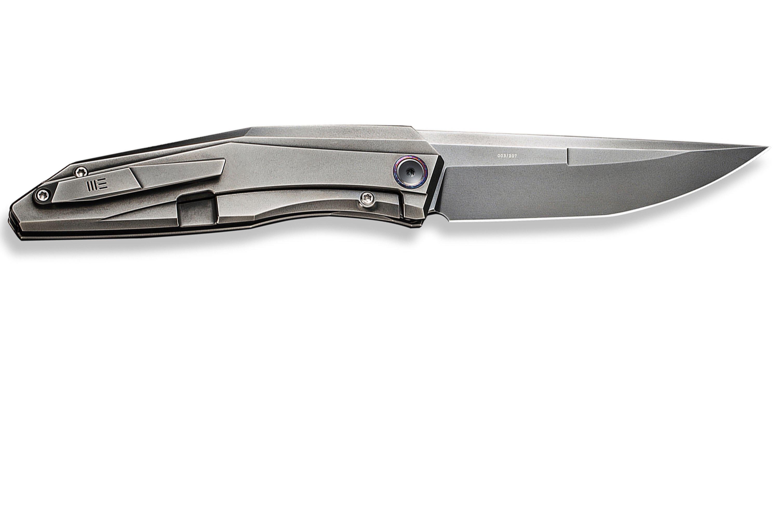 WE Knife Cybernetic WE22033-6 Polished Gray Titanium Handle, Polished ...