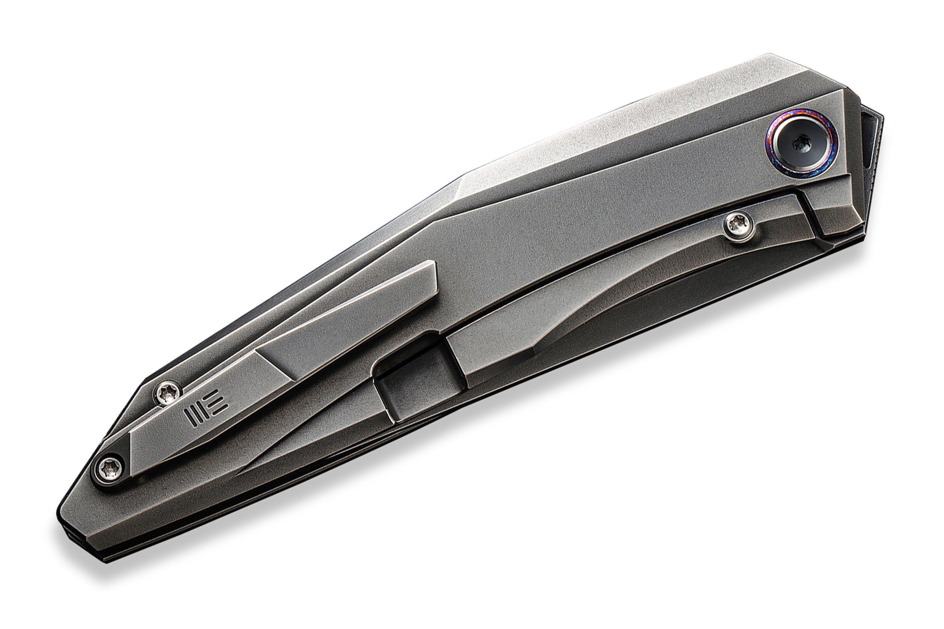 WE Knife Cybernetic WE22033-6 Polished Gray Titanium Handle, Polished ...