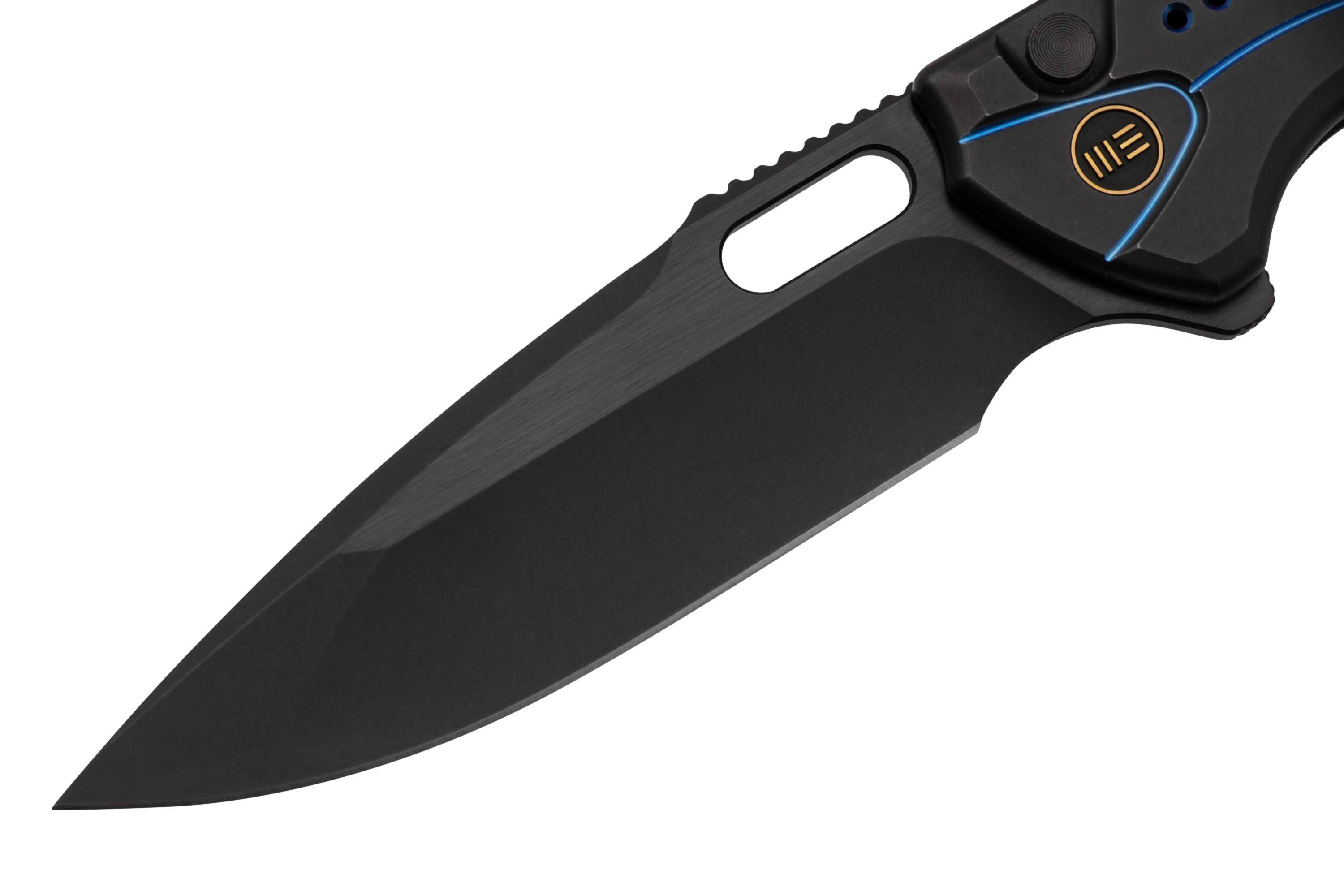 WE Knife Exciton Black Titanium Twill Carbon Fiber, Black Stonewashed ...