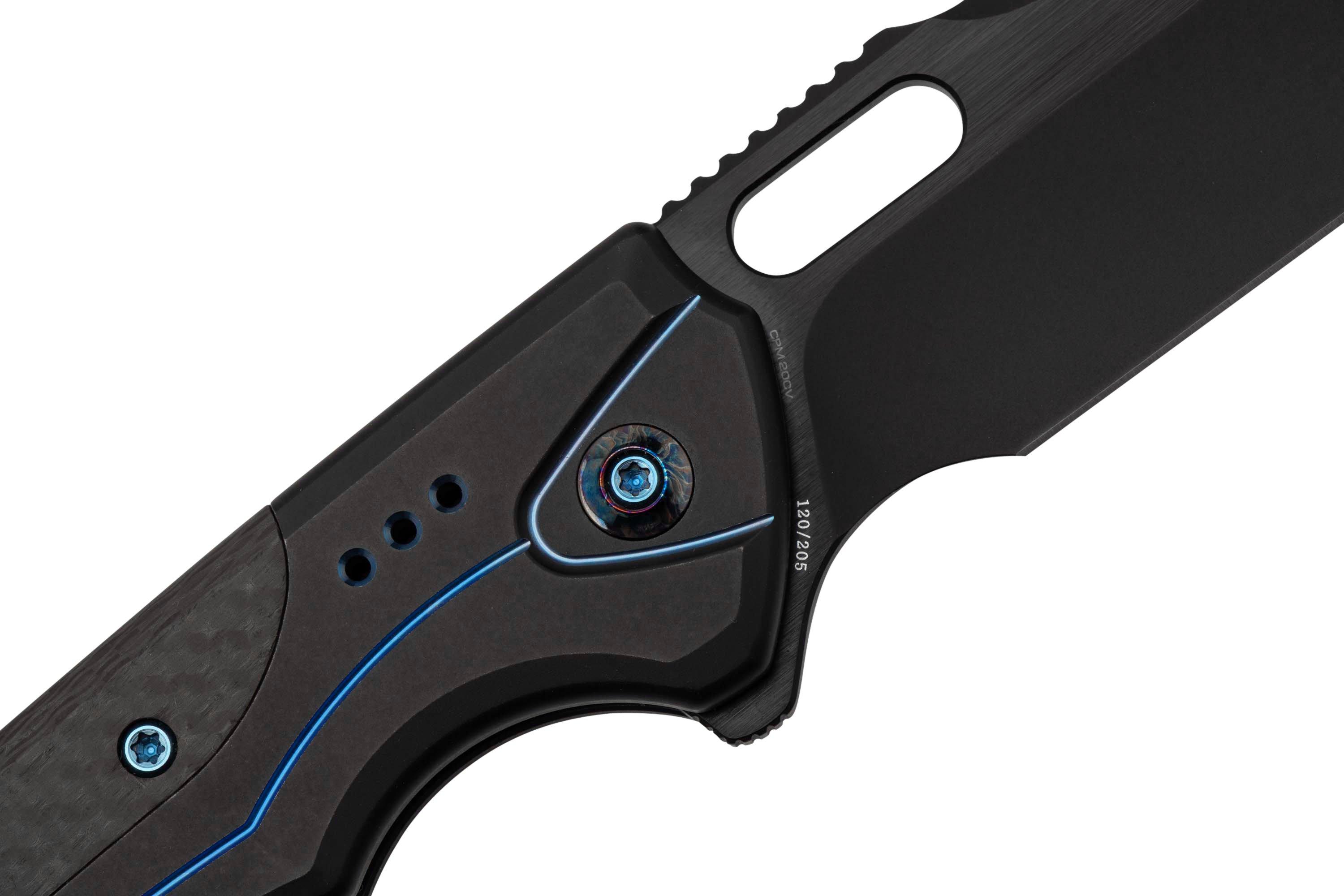 WE Knife Exciton Black Titanium Twill Carbon Fiber, Black Stonewashed ...