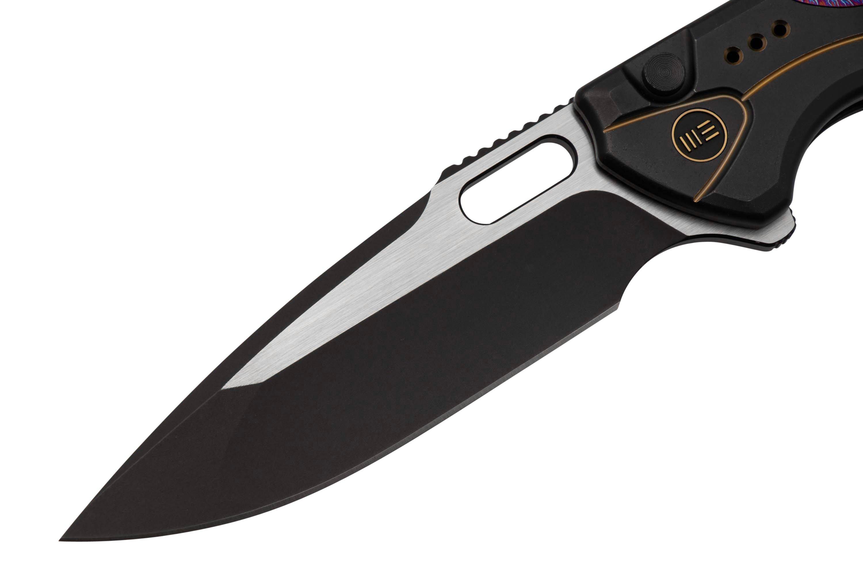 WE Knife Exciton Black Titanium Flamed Titanium, Black Stonewashed CPM ...