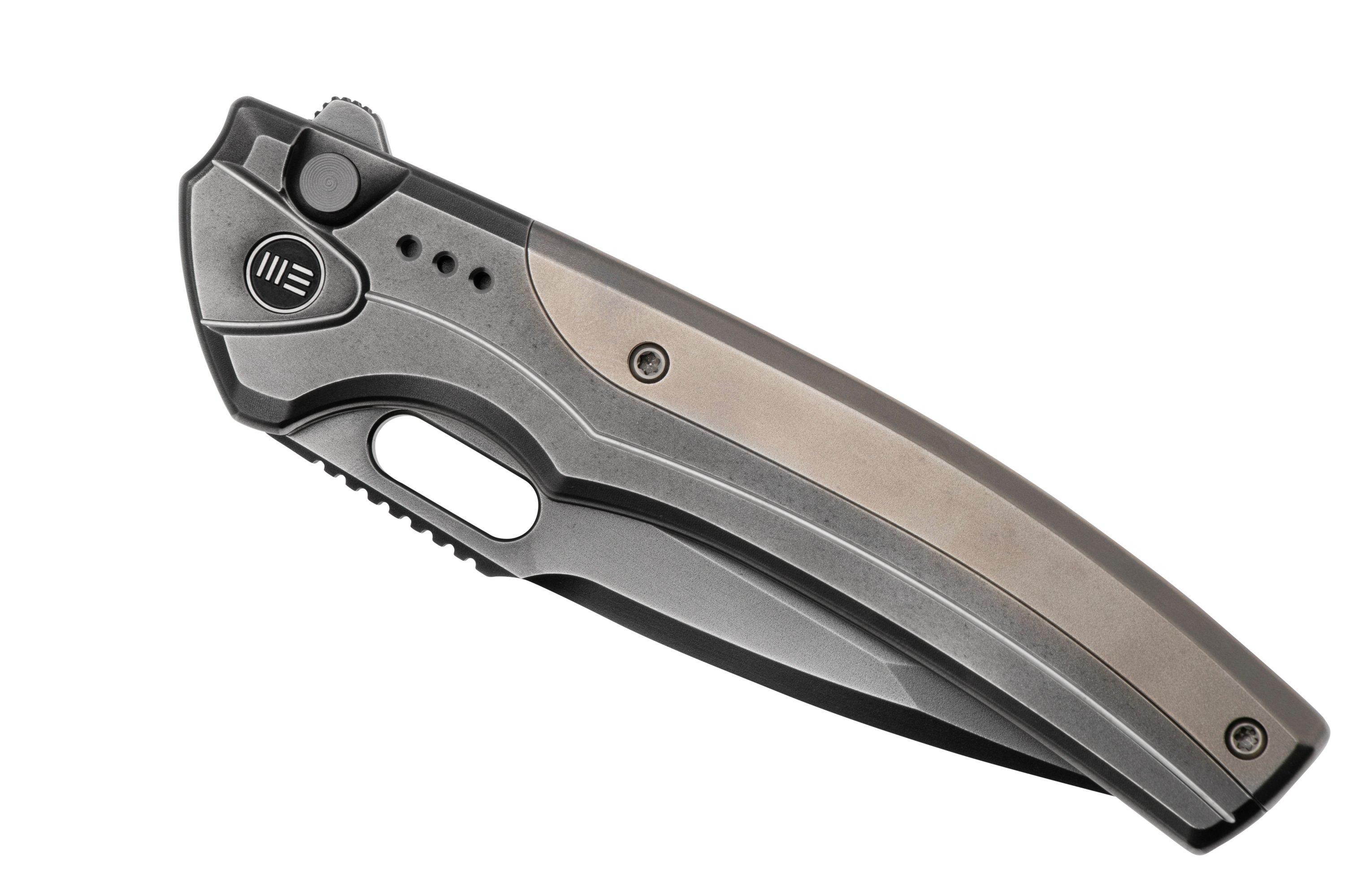 WE Knife Exciton WE22038A-7 Polished Gray CPM 20CV Blade, Polished Gray ...