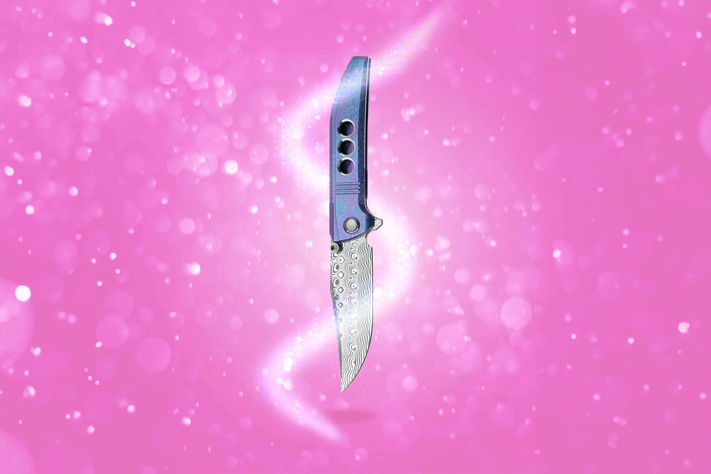 WE Knife Ezinta WE22041-DS1 Hakkapella Damasteel, Crystalized Blue ...