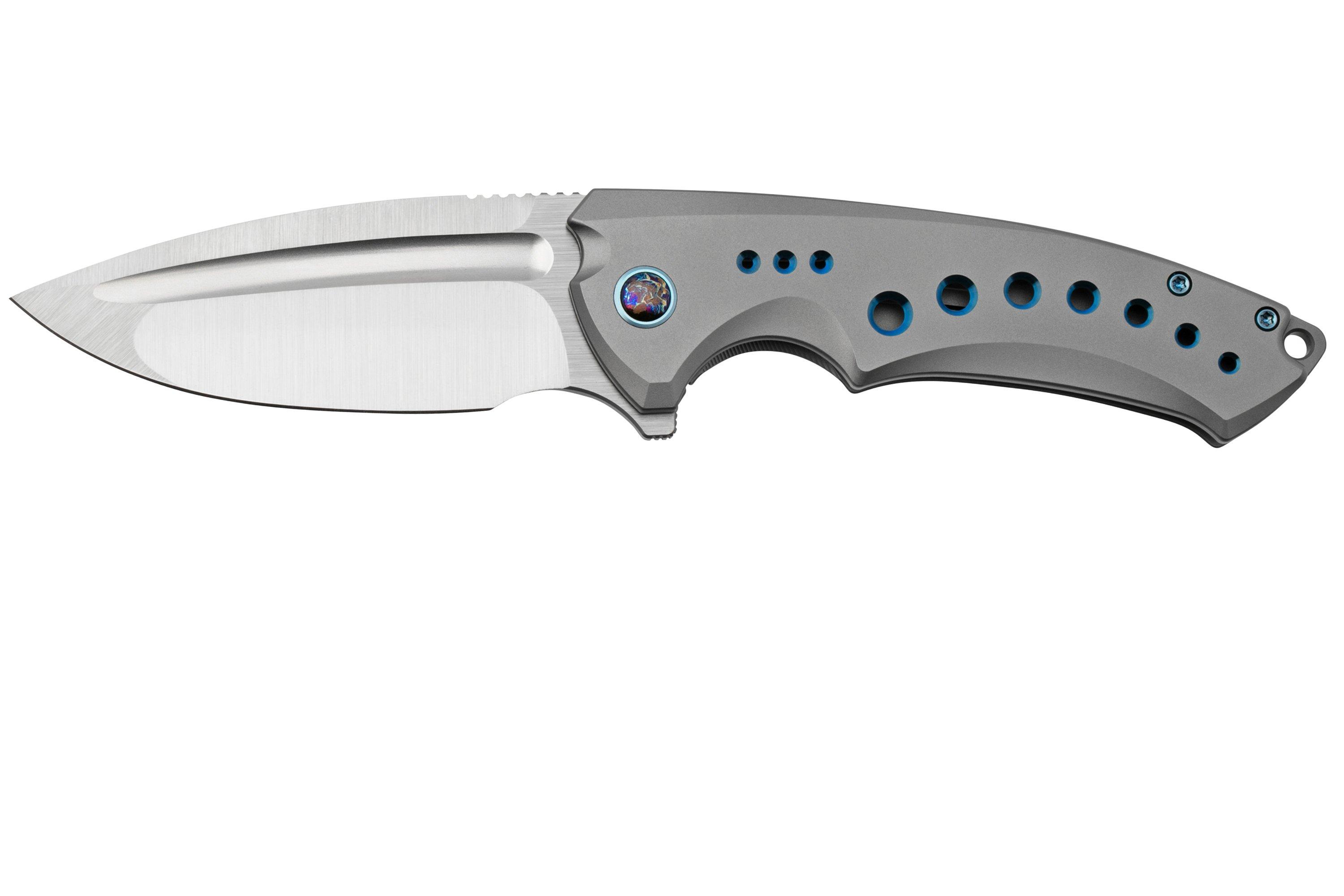 WE Knife Nexusia WE22044-2 Gray Titanium, Hand Polished Satin Blade ...