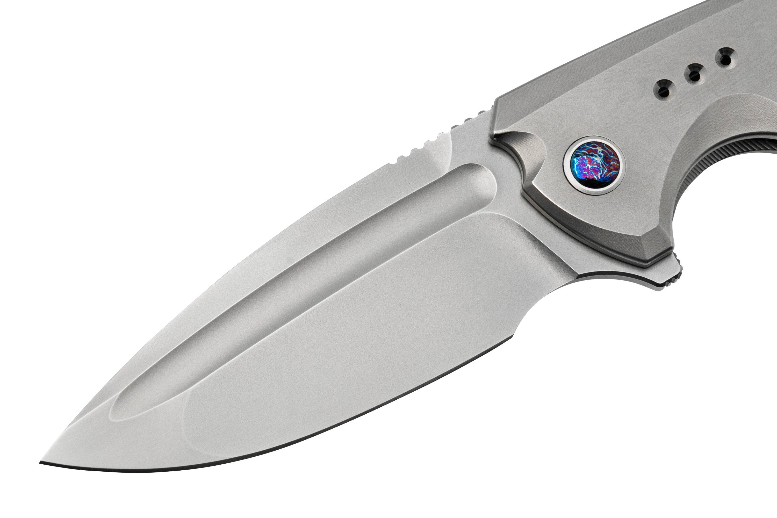 WE Knife Nexusia WE22044-4 Polished Bead Blasted Titanium, Polished ...