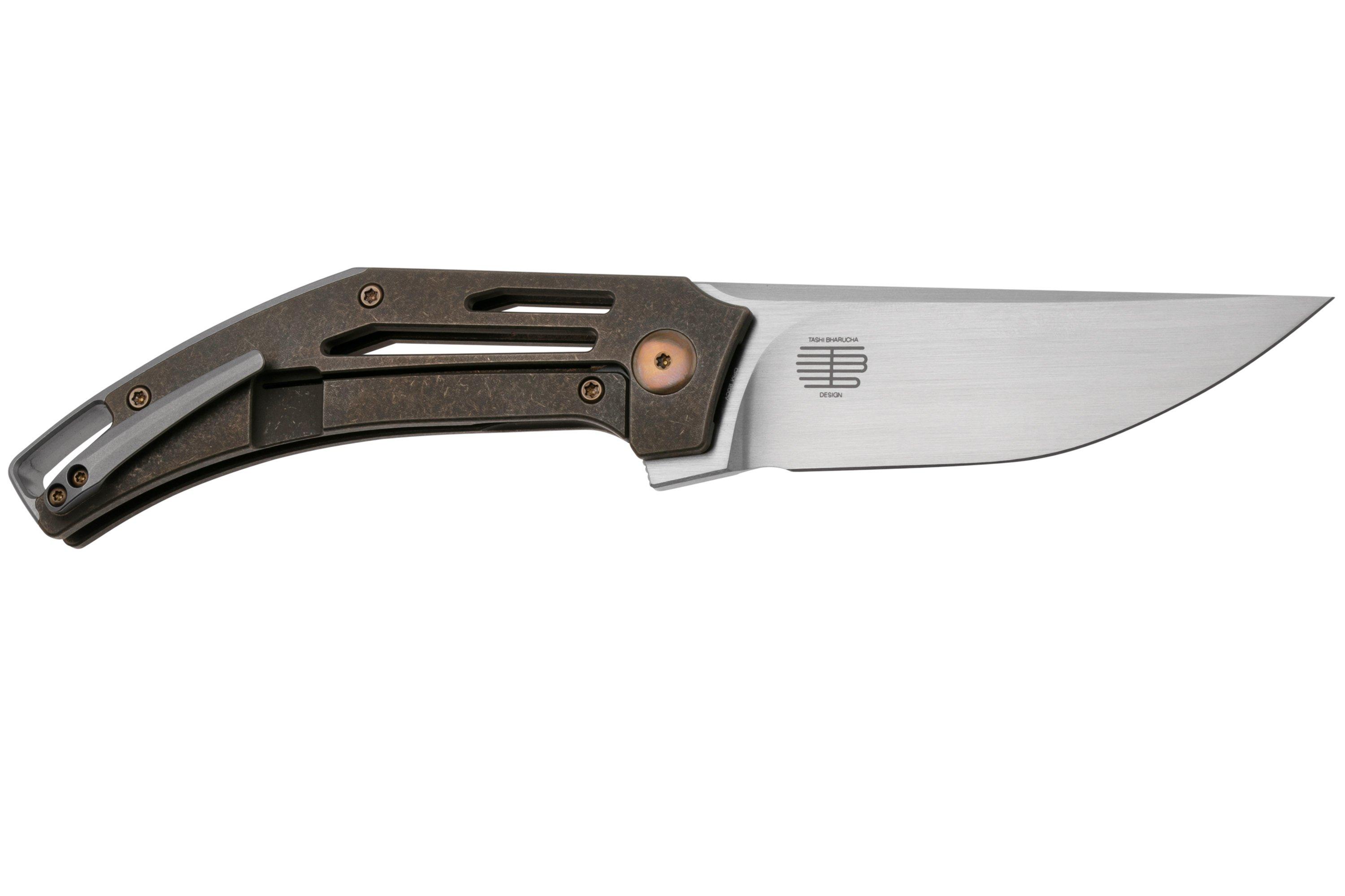 WE Knife Speedliner WE22045C-2 Hand Rubbed Satin CPM 20CV, Bronze ...