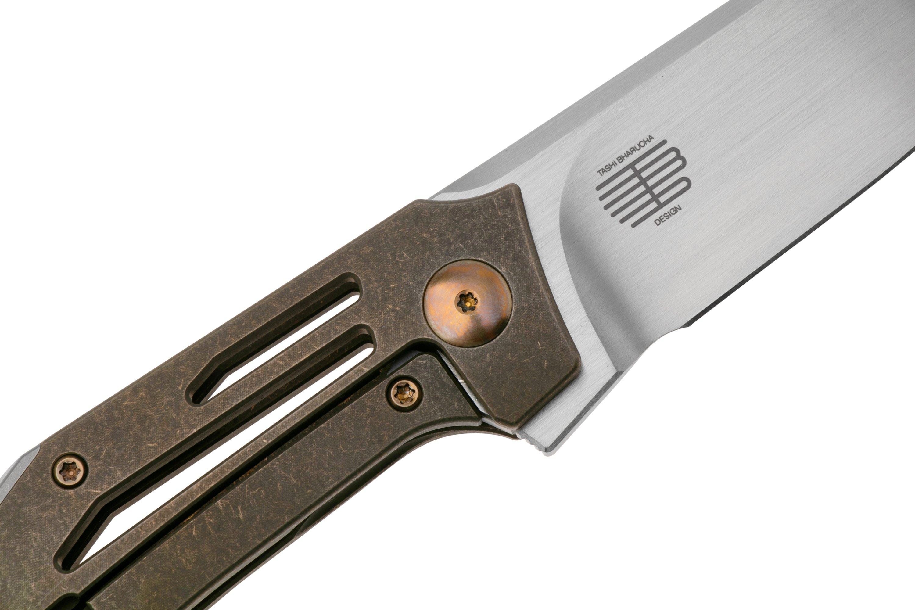 WE Knife Speedliner WE22045C-2 Hand Rubbed Satin CPM 20CV, Bronze ...