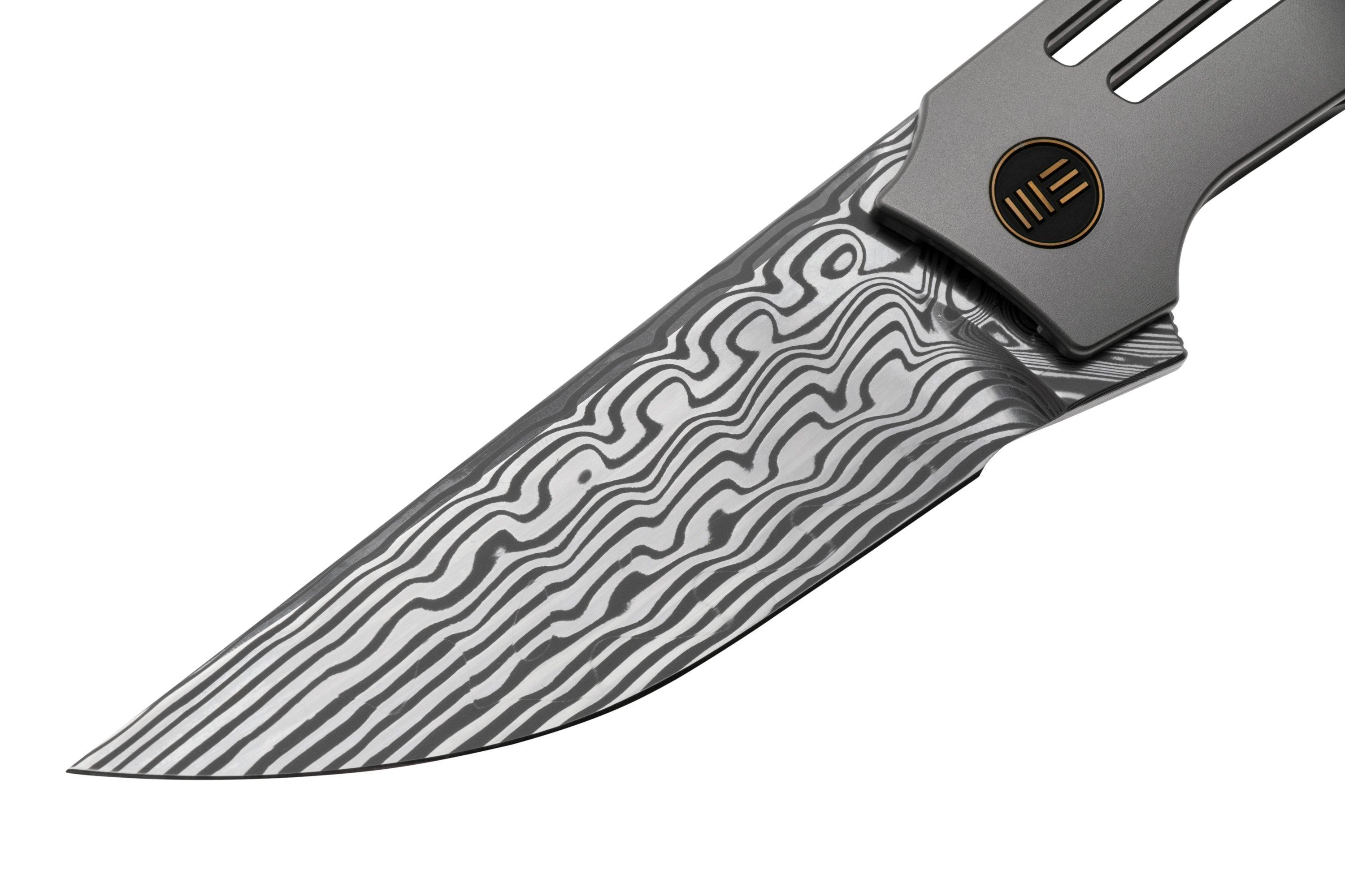 WE Knife Speedliner WE22045C-DS1 Hakkapella Damasteel, Gray Titanium ...