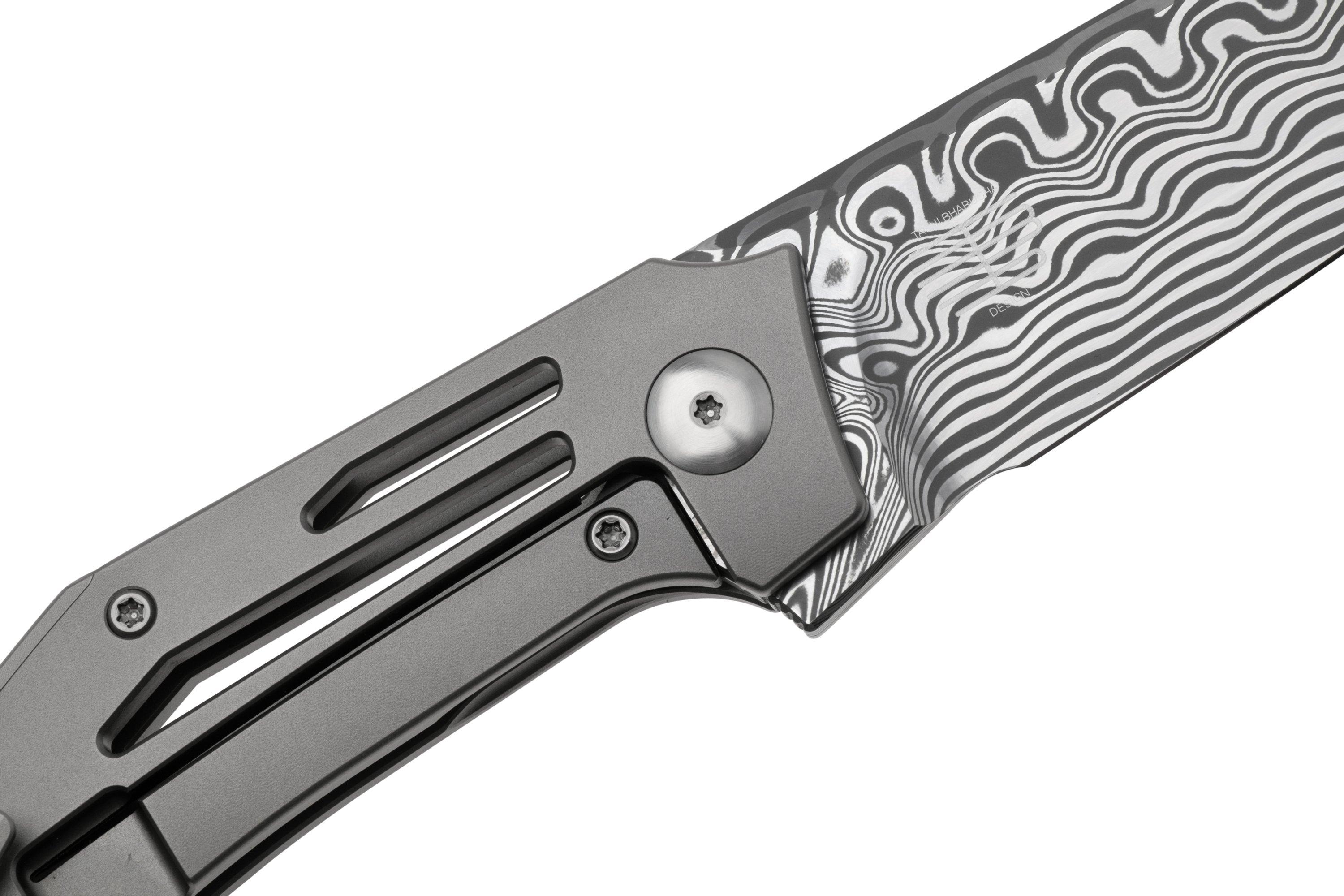 WE Knife Speedliner WE22045C-DS1 Hakkapella Damasteel, Gray Titanium ...