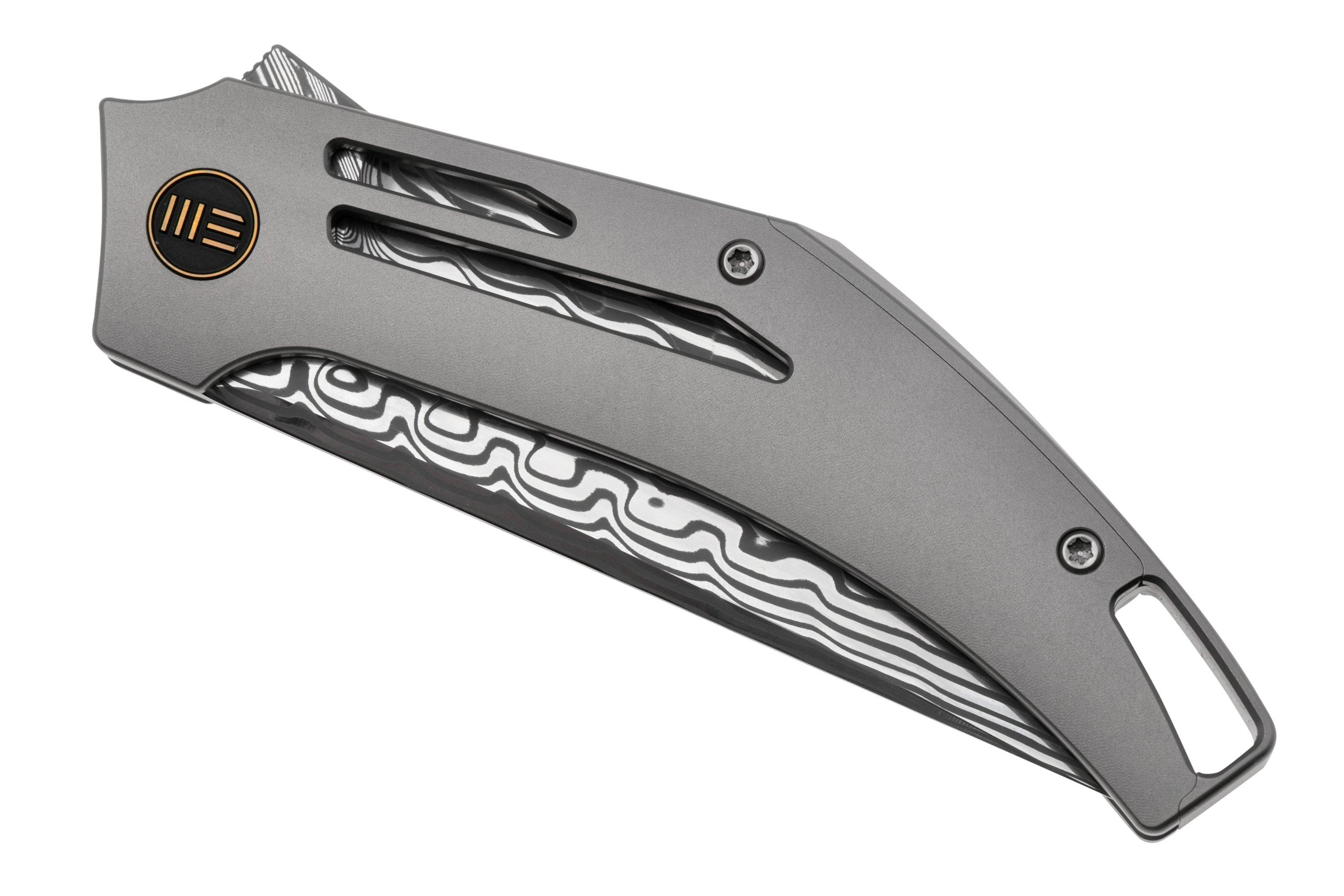 WE Knife Speedliner WE22045C-DS1 Hakkapella Damasteel, Gray Titanium ...