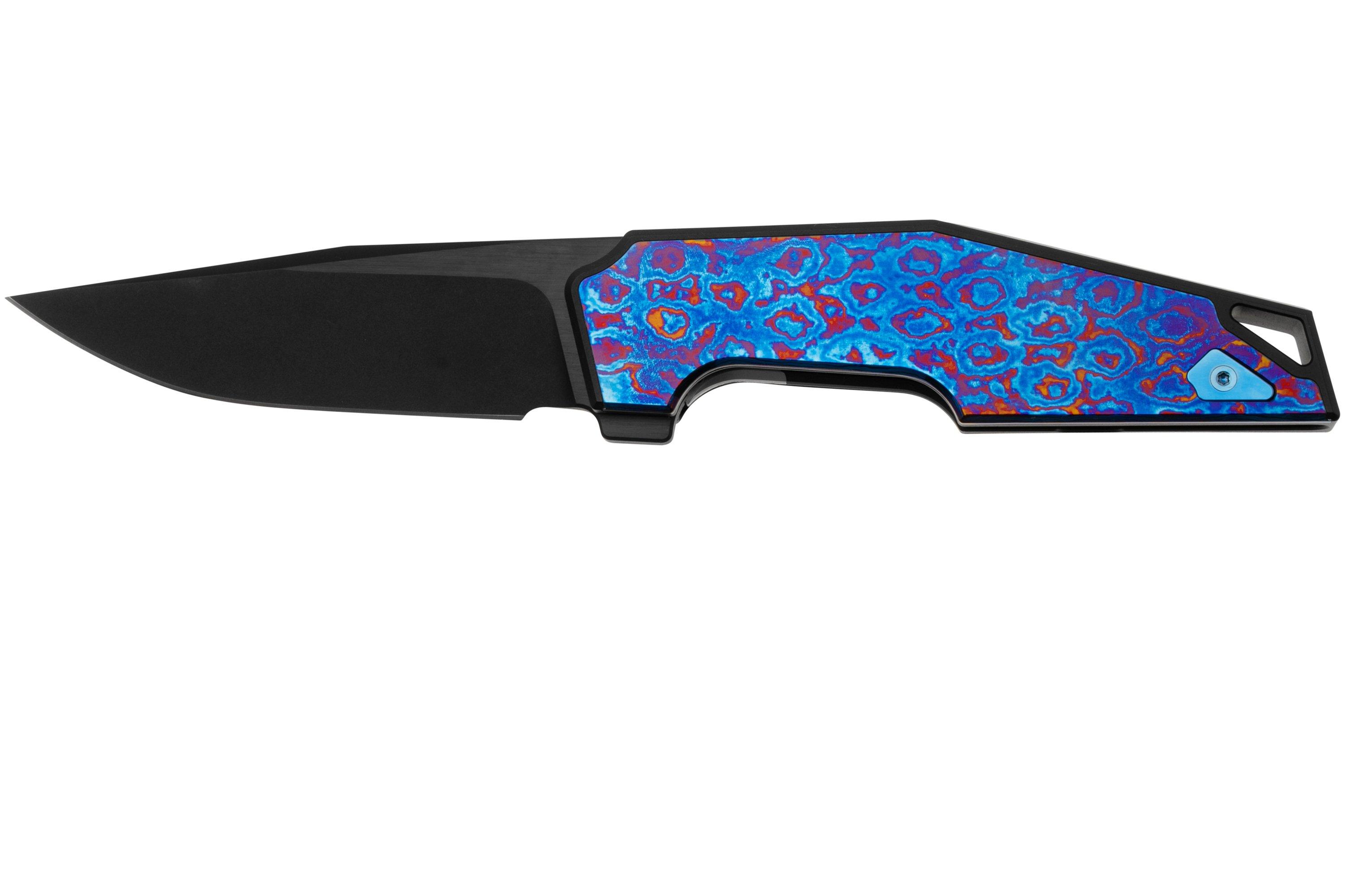 Nóż składany WE Knife OAO One And Only WE23001-4, Blackwashed CPM 20 CV, Black Titanium Timascus ...