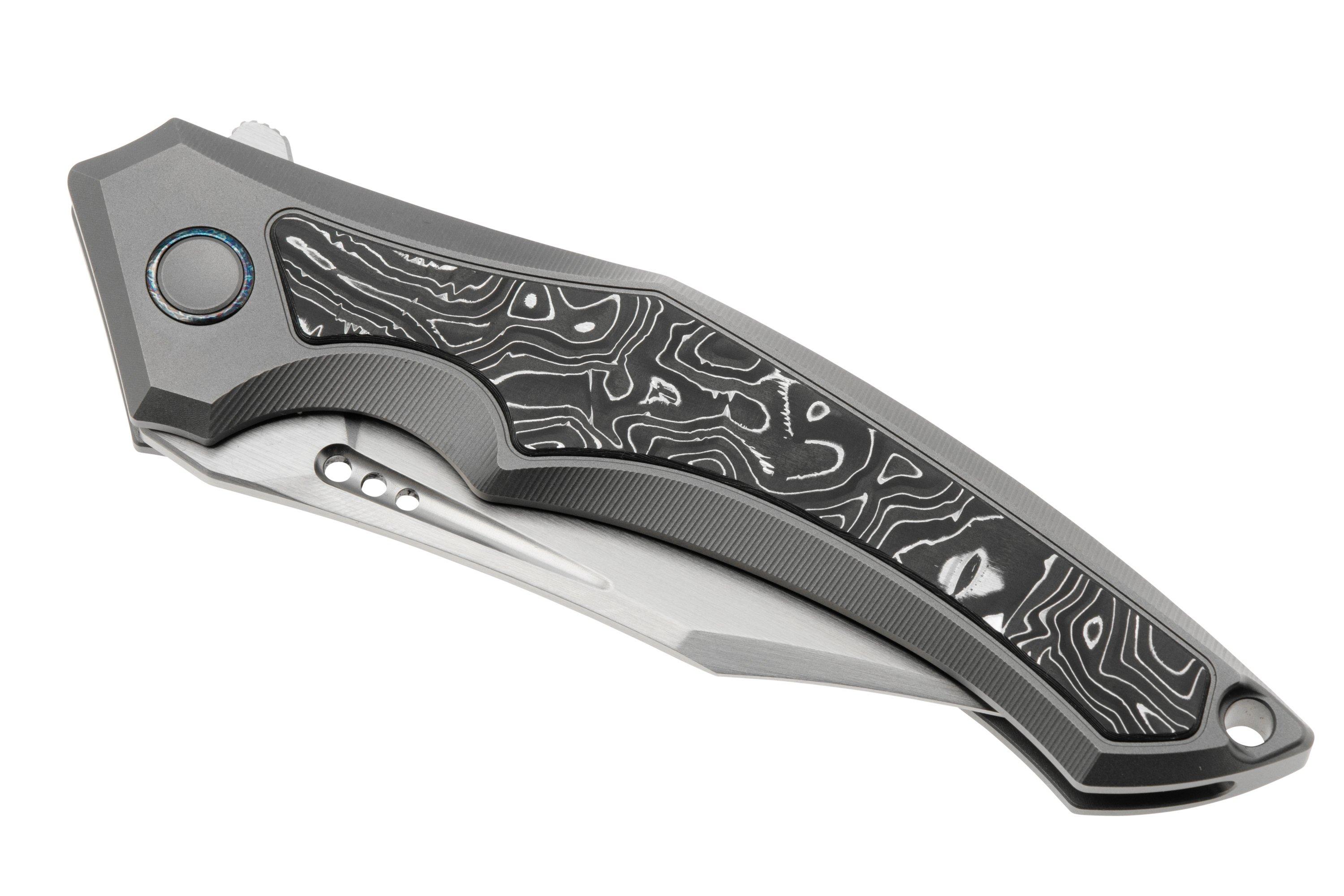 WE Knife Orpheus WE23009-2 CPM 20CV, Gray Titanium, Aluminium Foil Carbon Fiber, coltello da ...