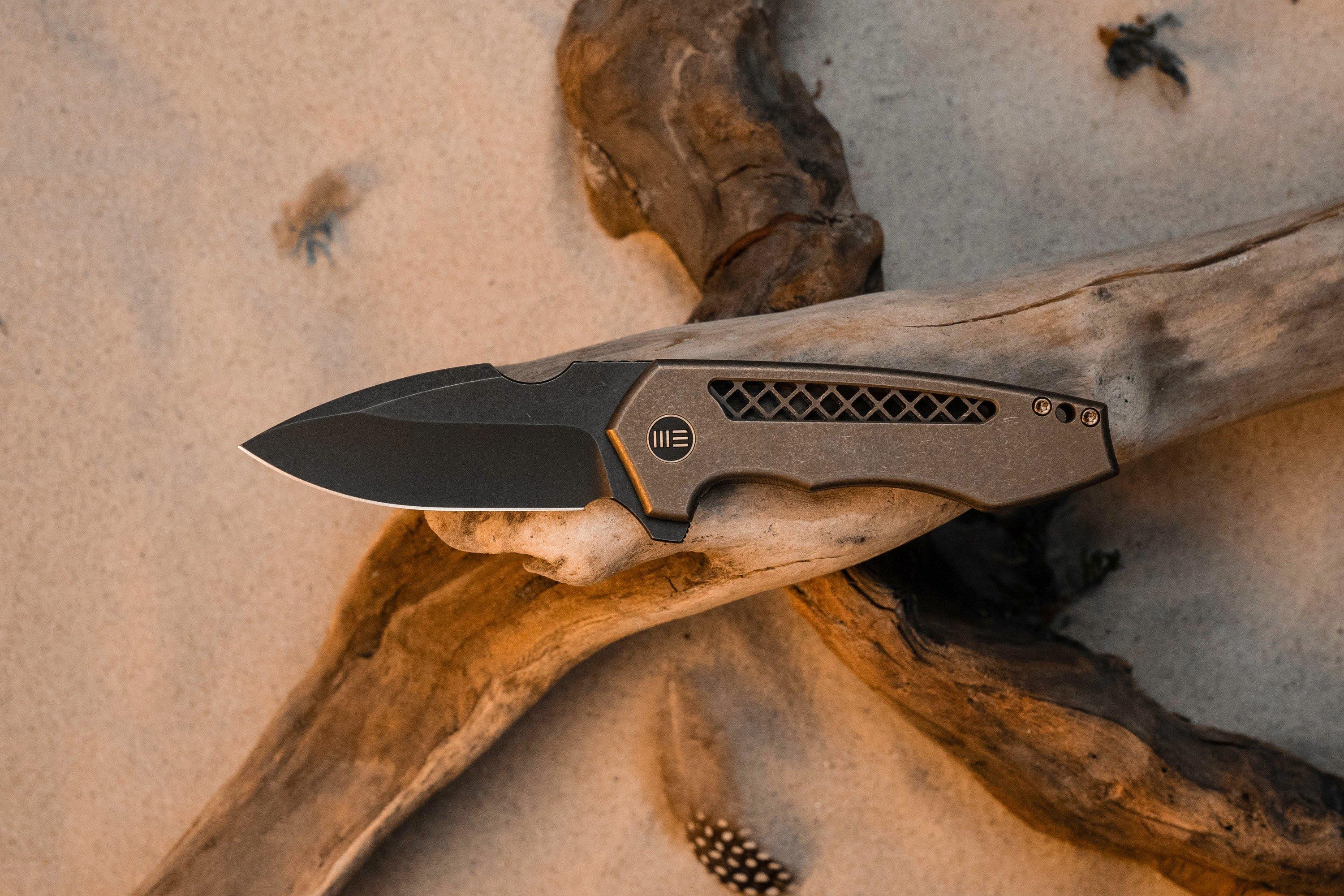 WE Knife Harpen WE23019-3 Bronze Titanium, pocket knife, Michael Burch ...