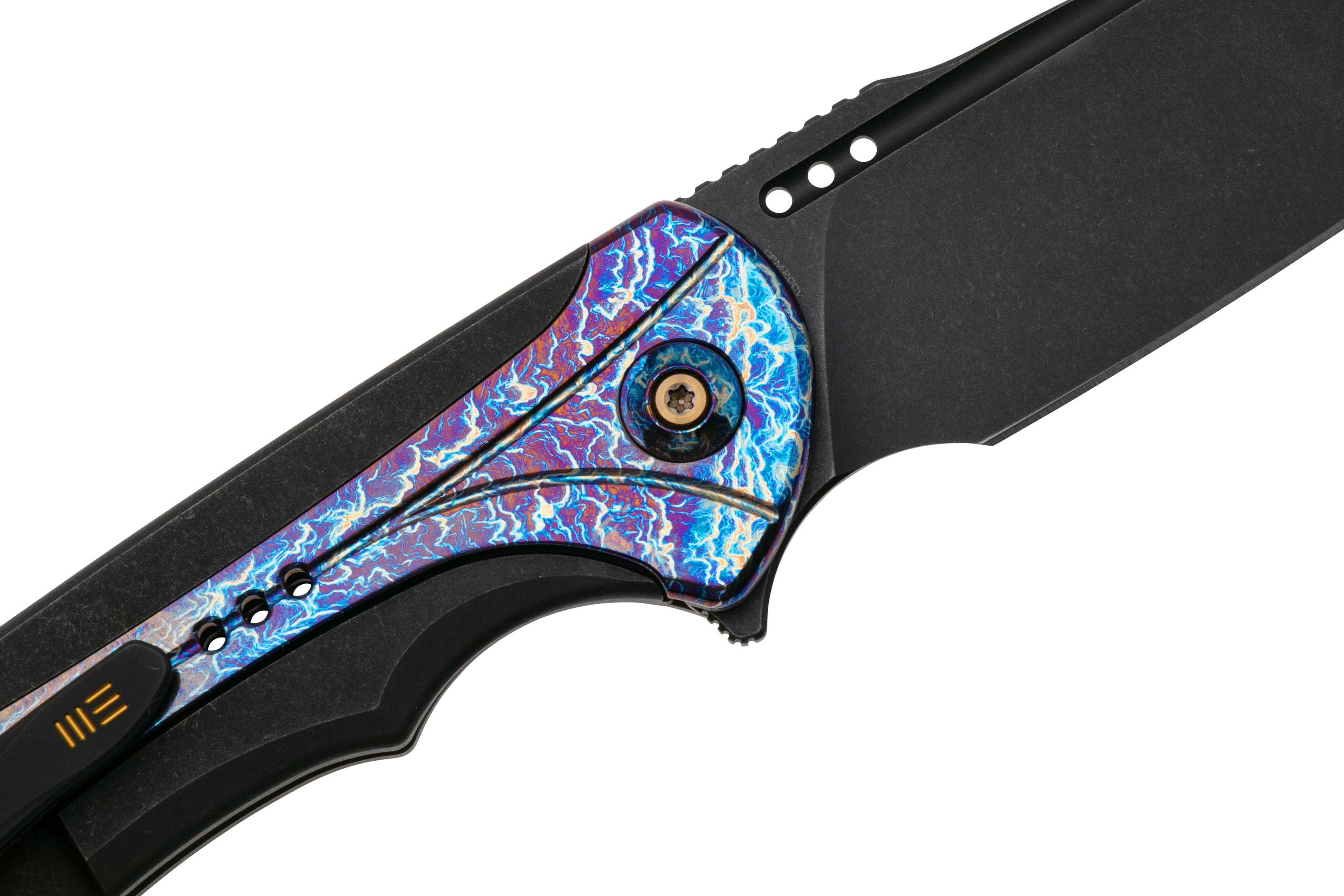 WE Knife Equivik WE23020-2 Blackwashed CPM 20CV, Black Titanium, Flamed ...