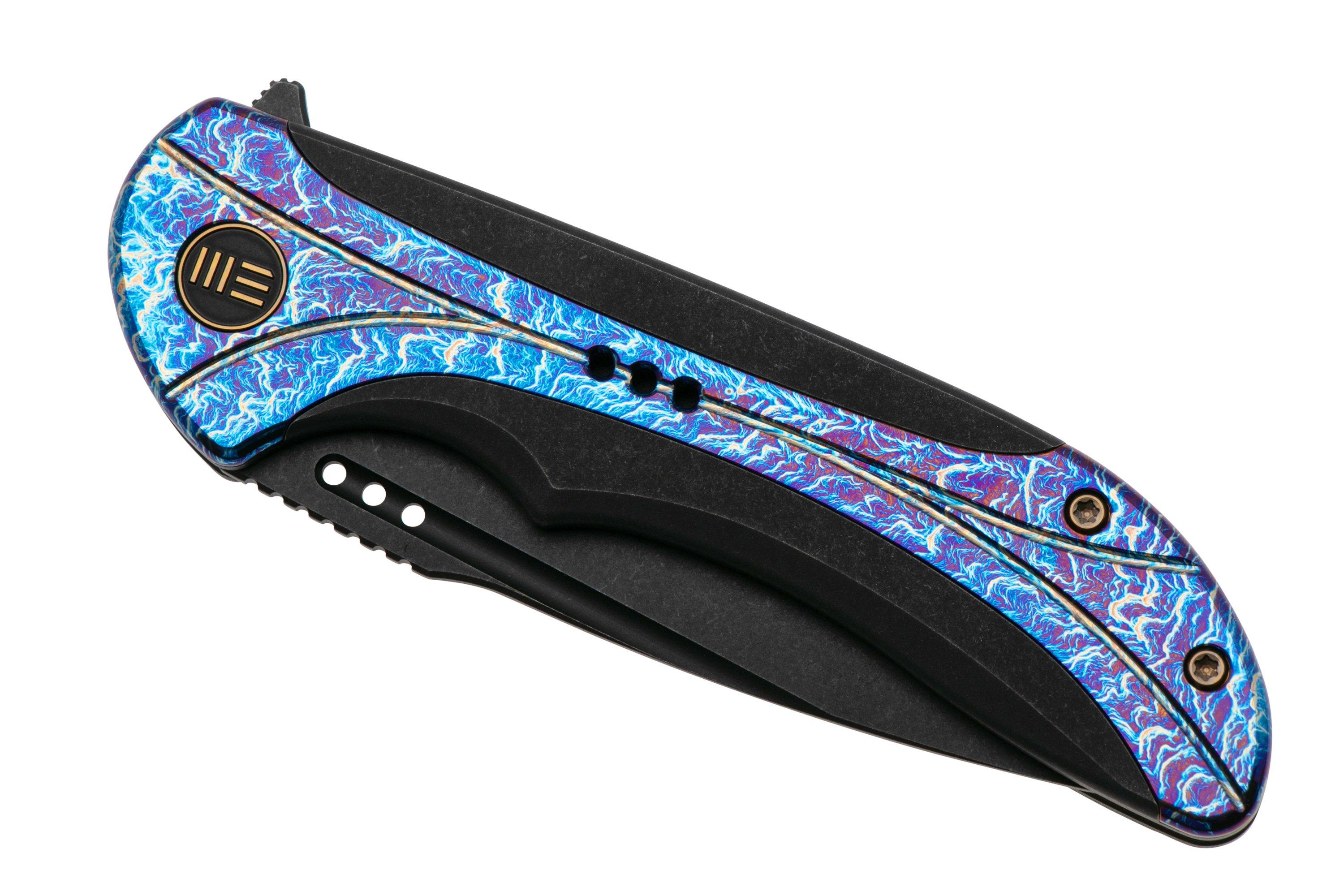 WE Knife Equivik WE23020-2 Blackwashed CPM 20CV, Black Titanium, Flamed ...