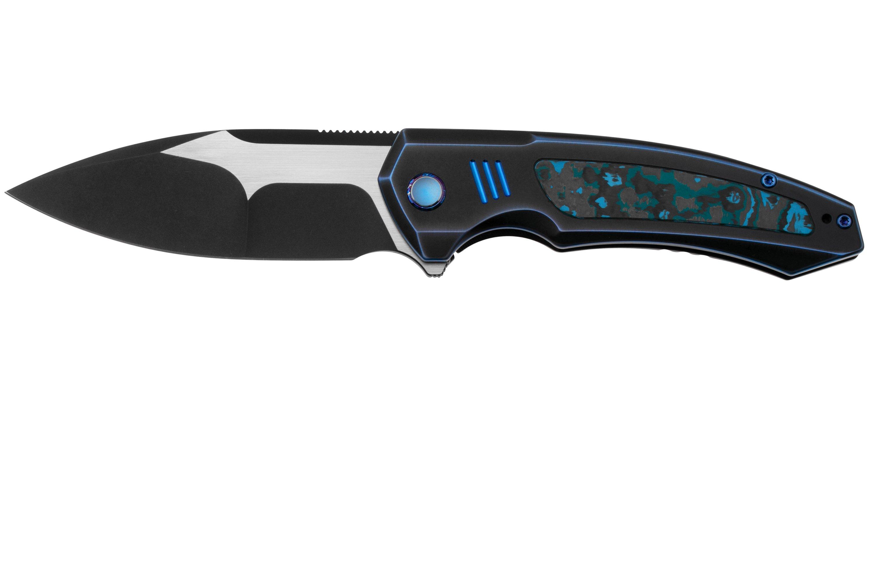 WE Knife Hyperactive WE23030-3 Blackwashed Satin Flat Vanax, Blue/Black ...