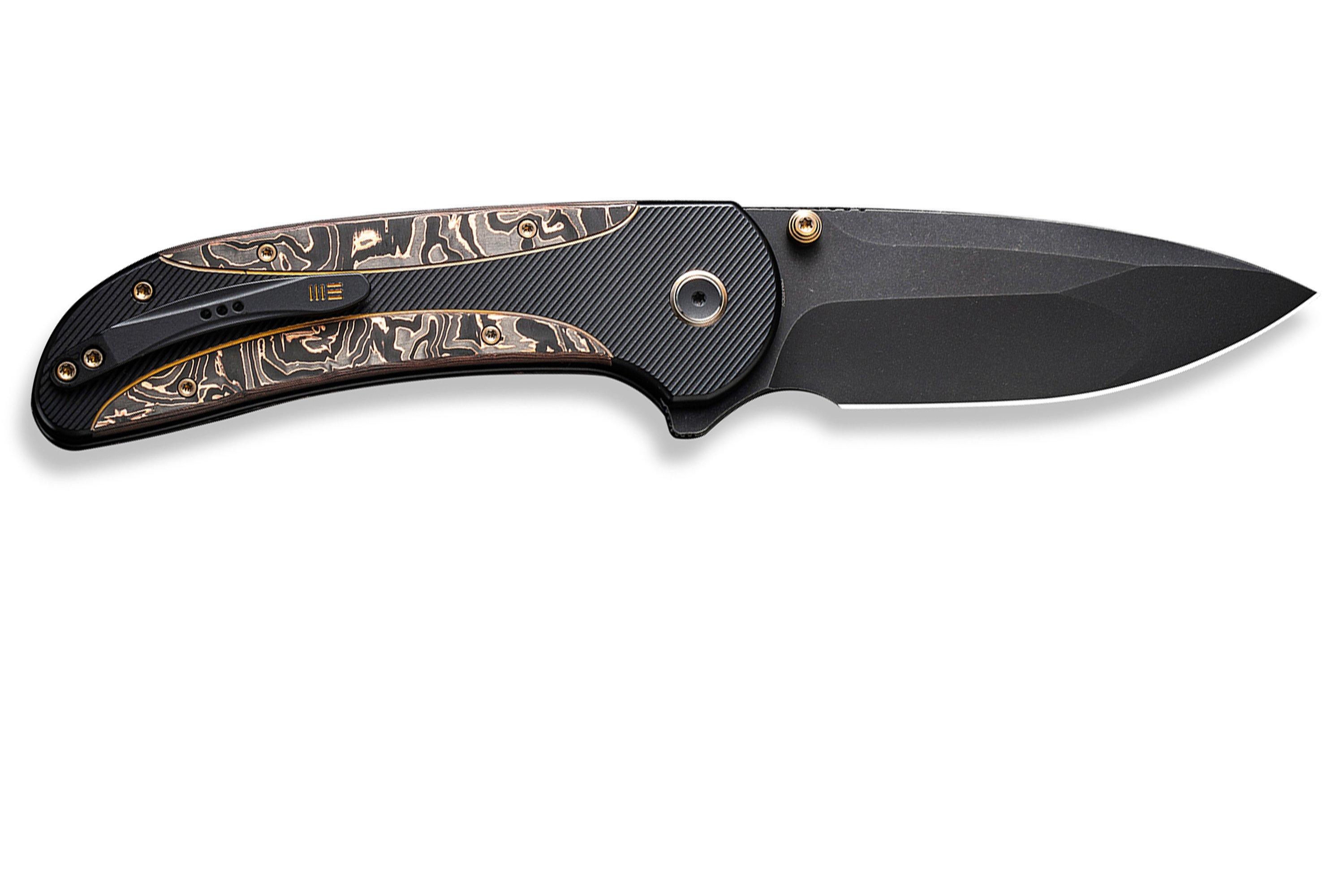 WE Knife Zizzit WE23031-1 Blackwashed CPM 20CV, Black Titanium Handle ...
