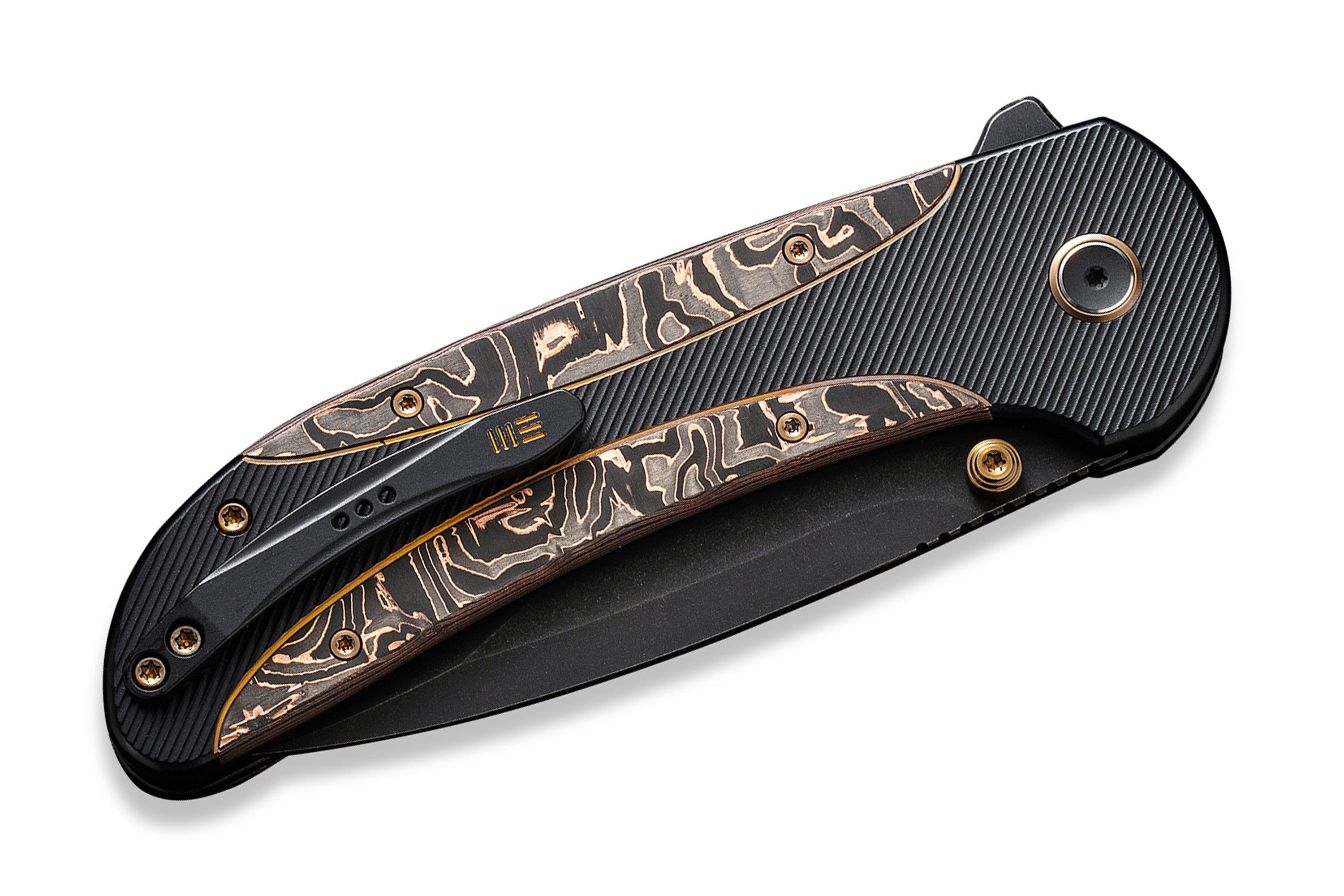 WE Knife Zizzit WE23031-1 Blackwashed CPM 20CV, Black Titanium Handle ...