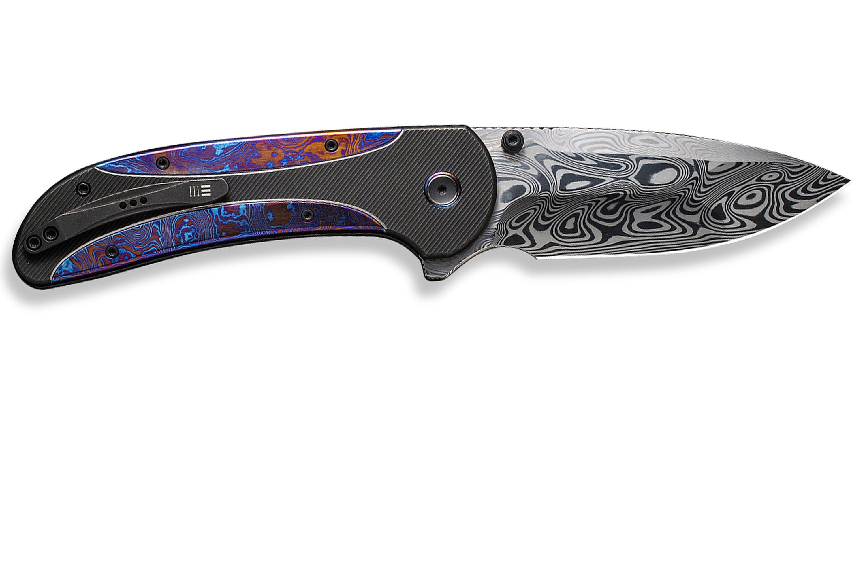 WE Knife Zizzit WE23031-DS1 Thor Damasteel, Black Titanium Handle ...