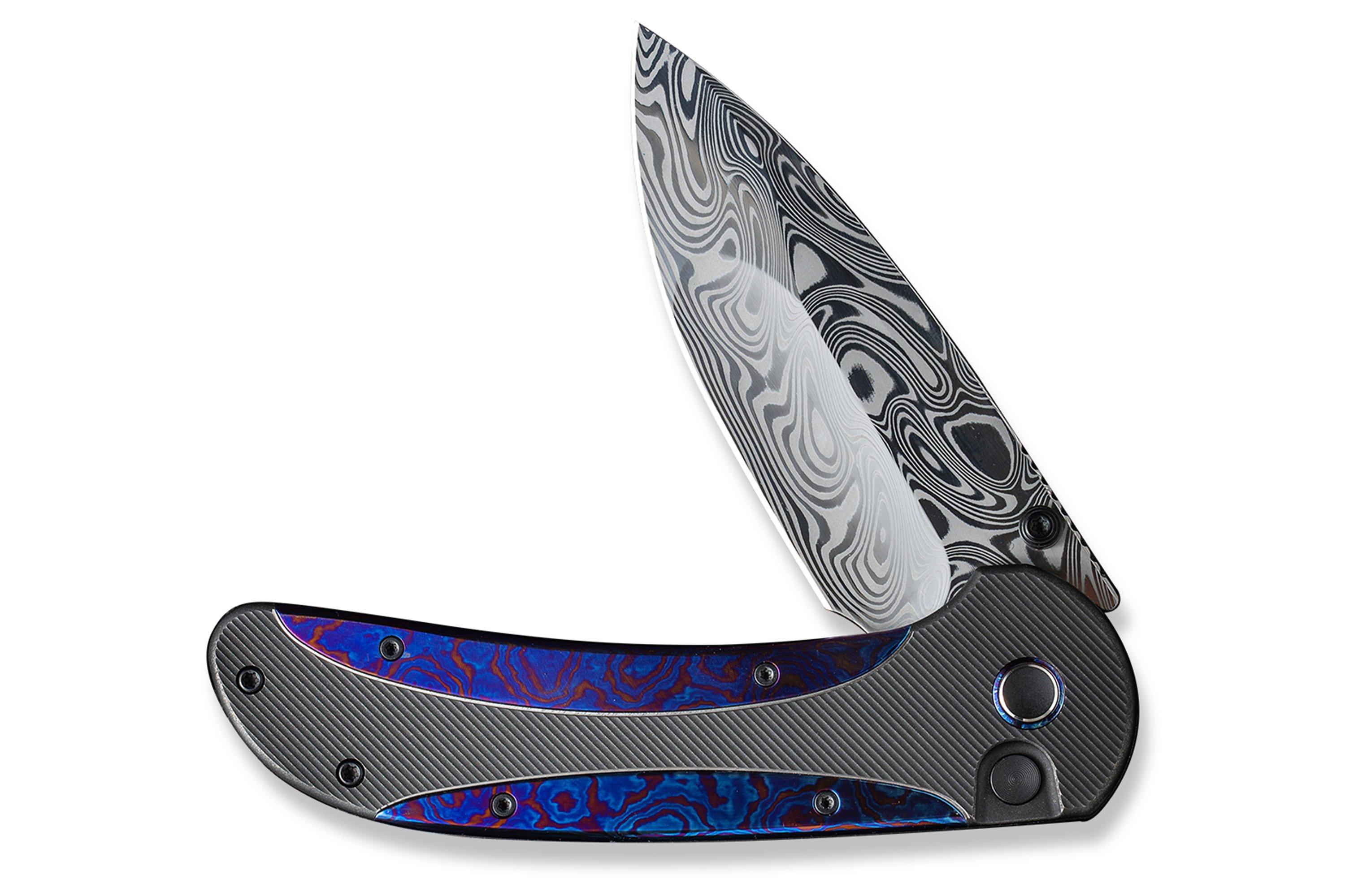 WE Knife Zizzit WE23031-DS1 Thor Damasteel, Black Titanium Handle ...