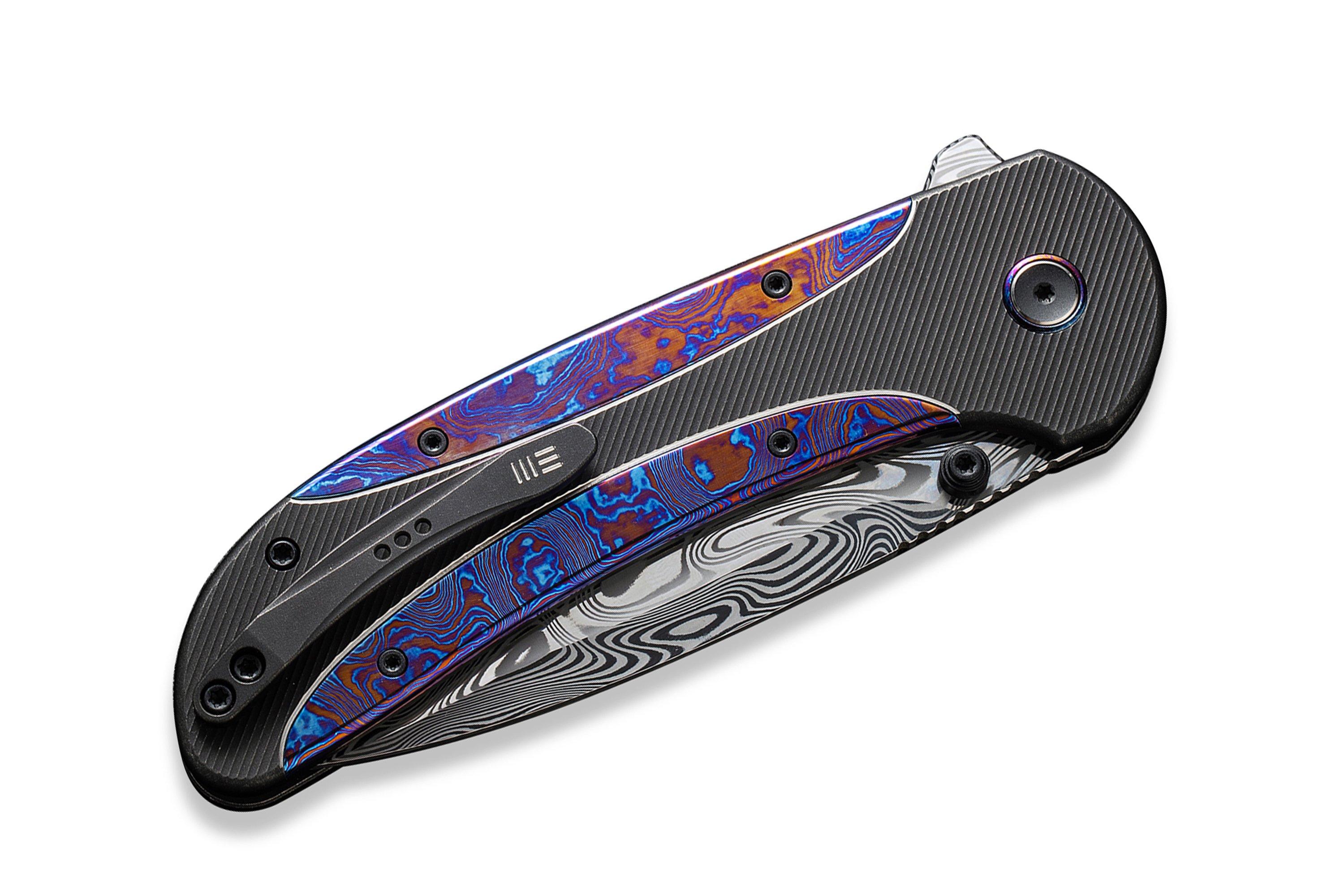 WE Knife Zizzit WE23031-DS1 Thor Damasteel, Black Titanium Handle ...