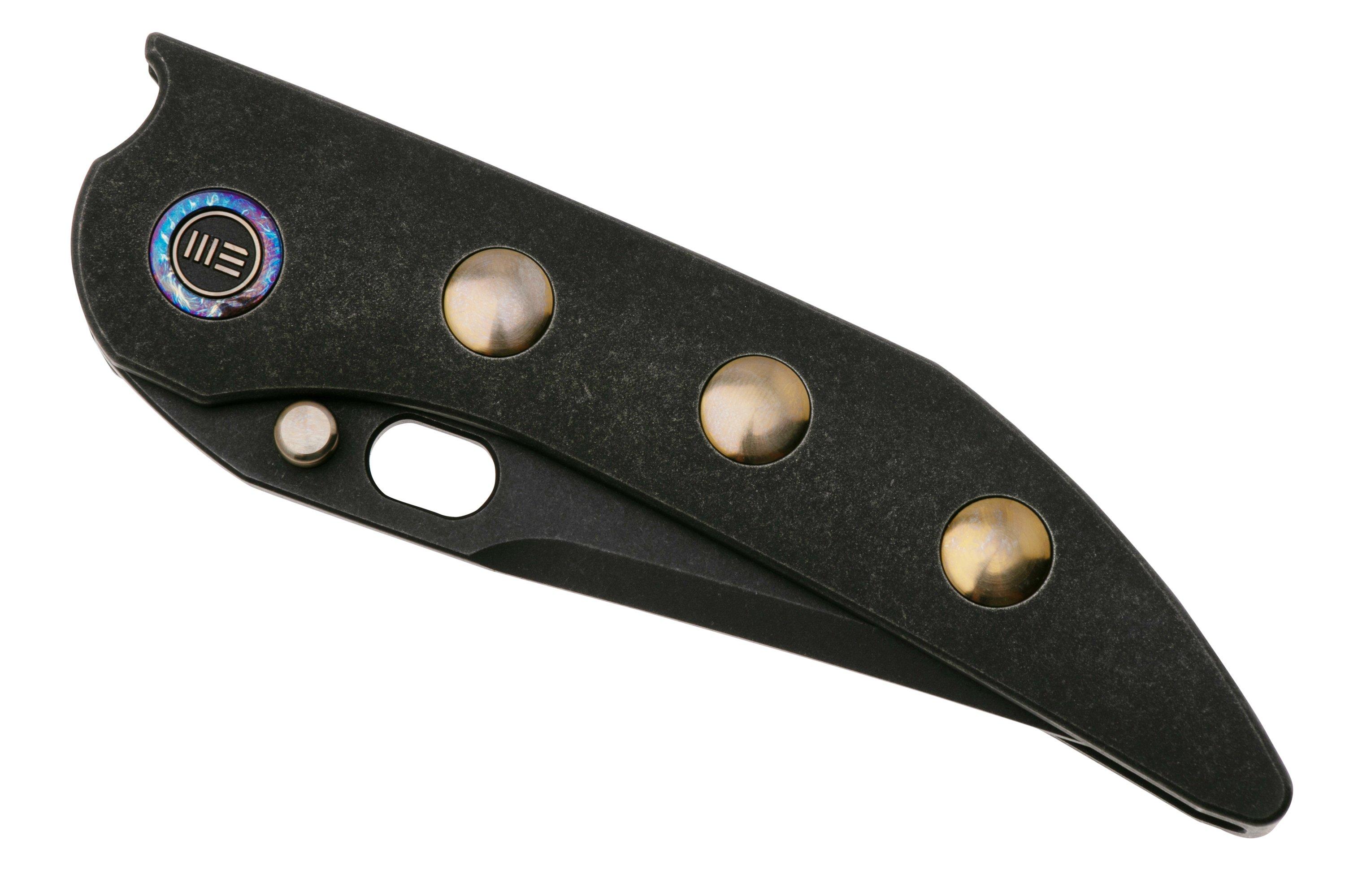 WE Knife Attor WE23037-1 Black Stonewashed CPM 20CV, Black Titanium ...