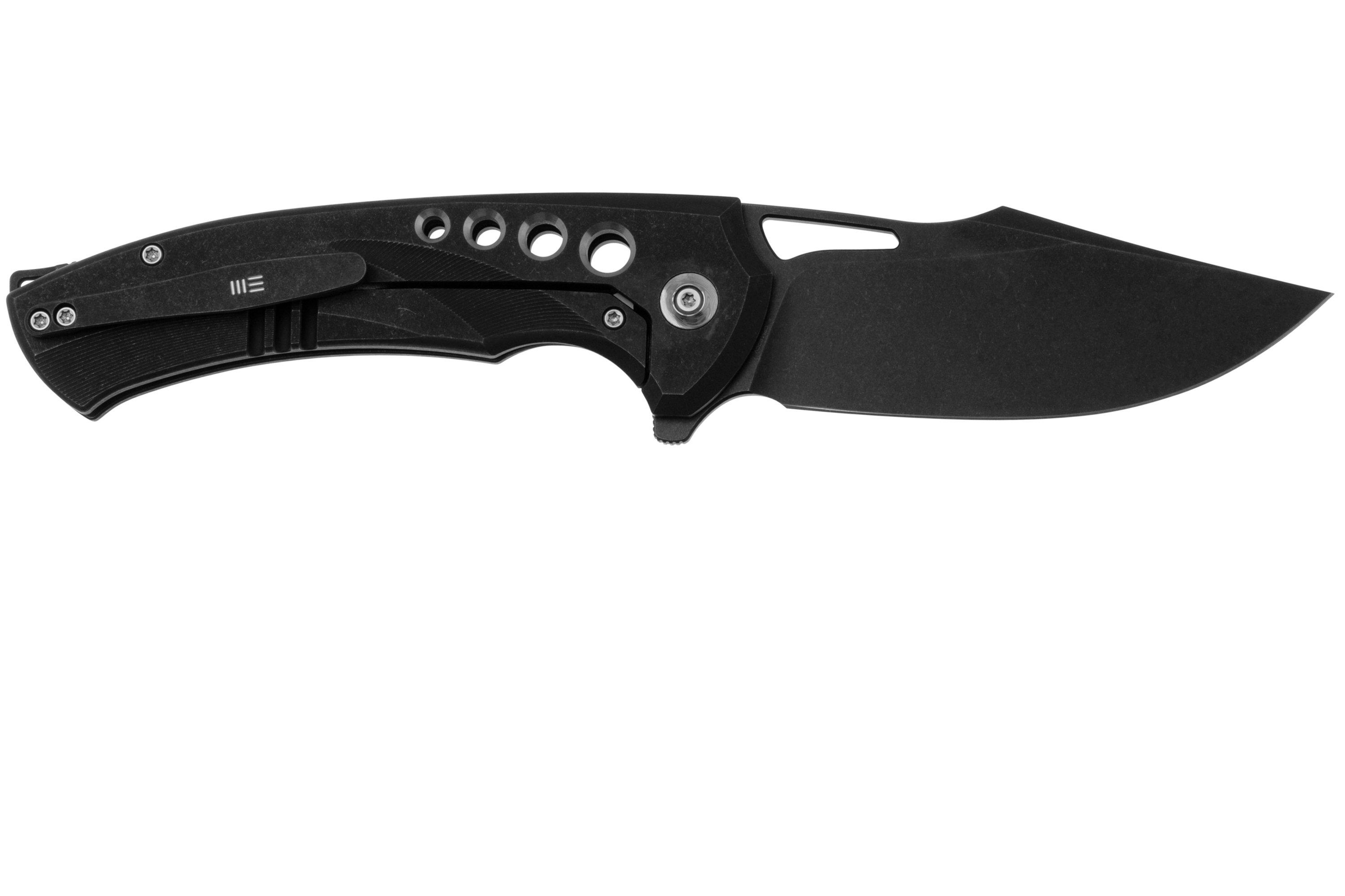 WE Knife Swiftfin WE23051-1 Black Stonewashed CPM 20CV, Black Titanium ...