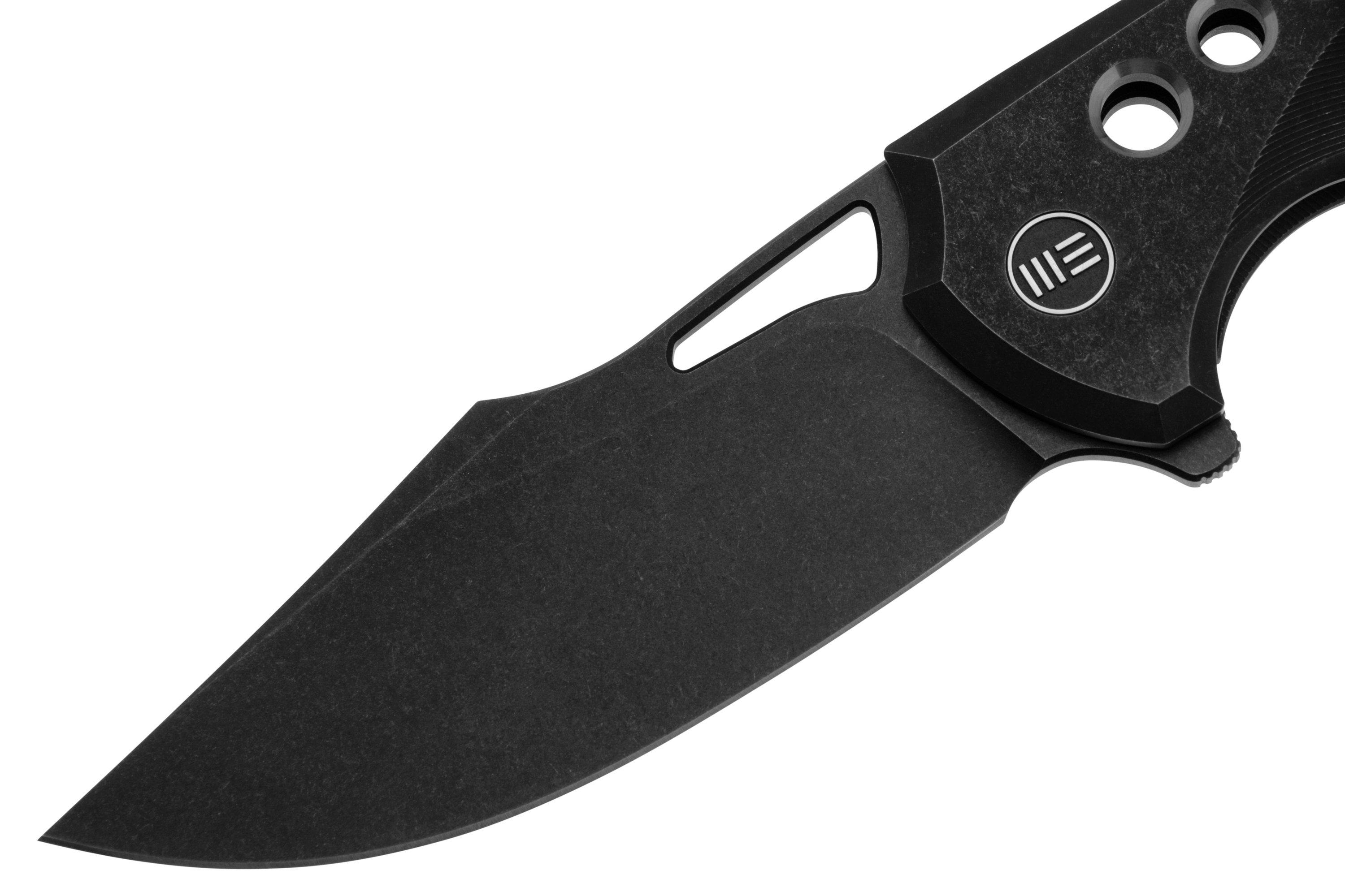 WE Knife Swiftfin WE23051-1 Black Stonewashed CPM 20CV, Black Titanium ...