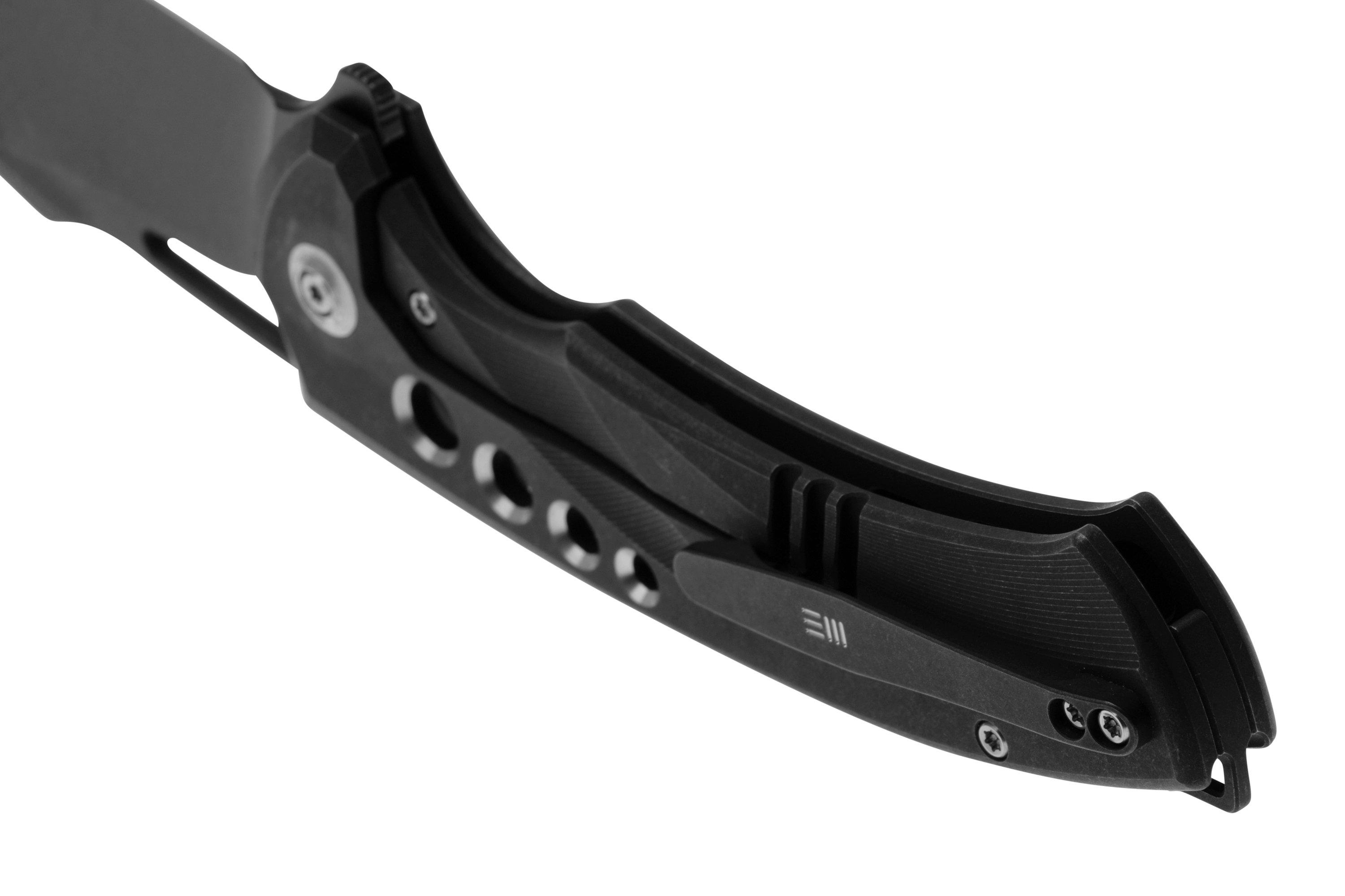 WE Knife Swiftfin WE23051-1 Black Stonewashed CPM 20CV, Black Titanium ...