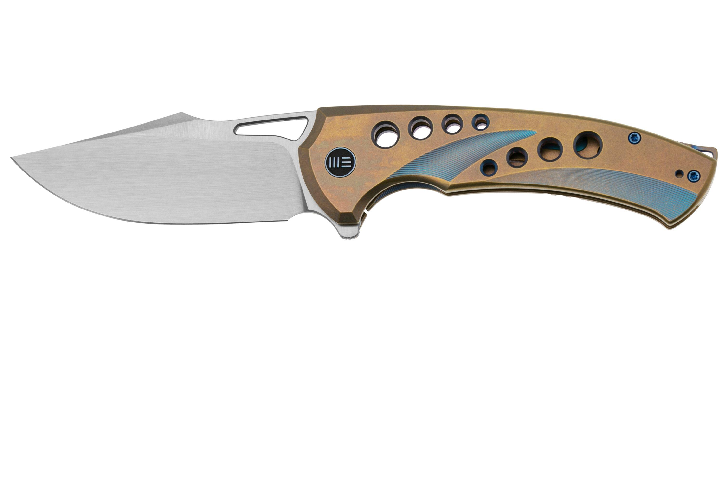 WE Knife Swiftfin WE23051-4 Hand Rubbed Satin CPM 20CV, Golden Blue ...
