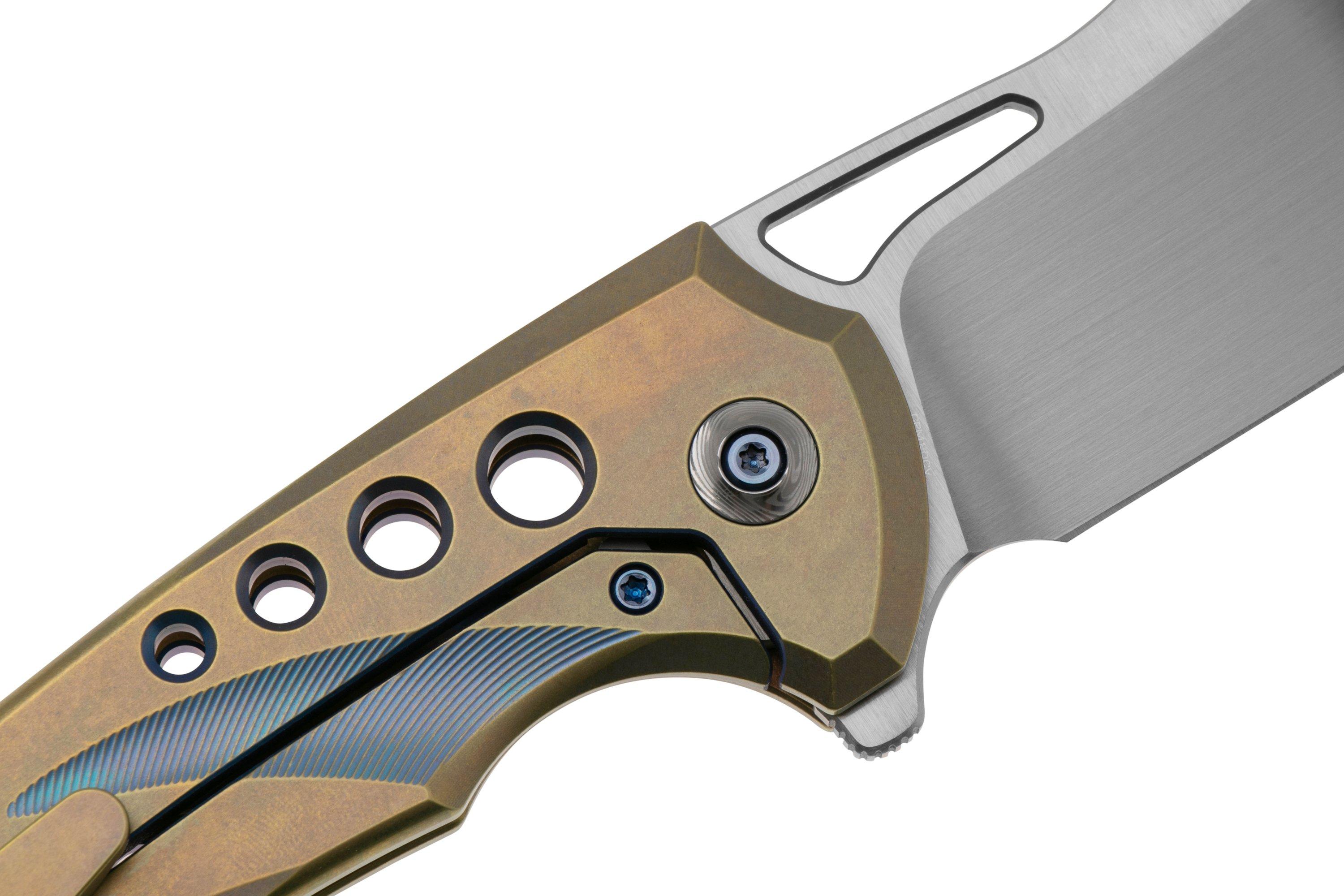 WE Knife Swiftfin WE23051-4 Hand Rubbed Satin CPM 20CV, Golden Blue ...