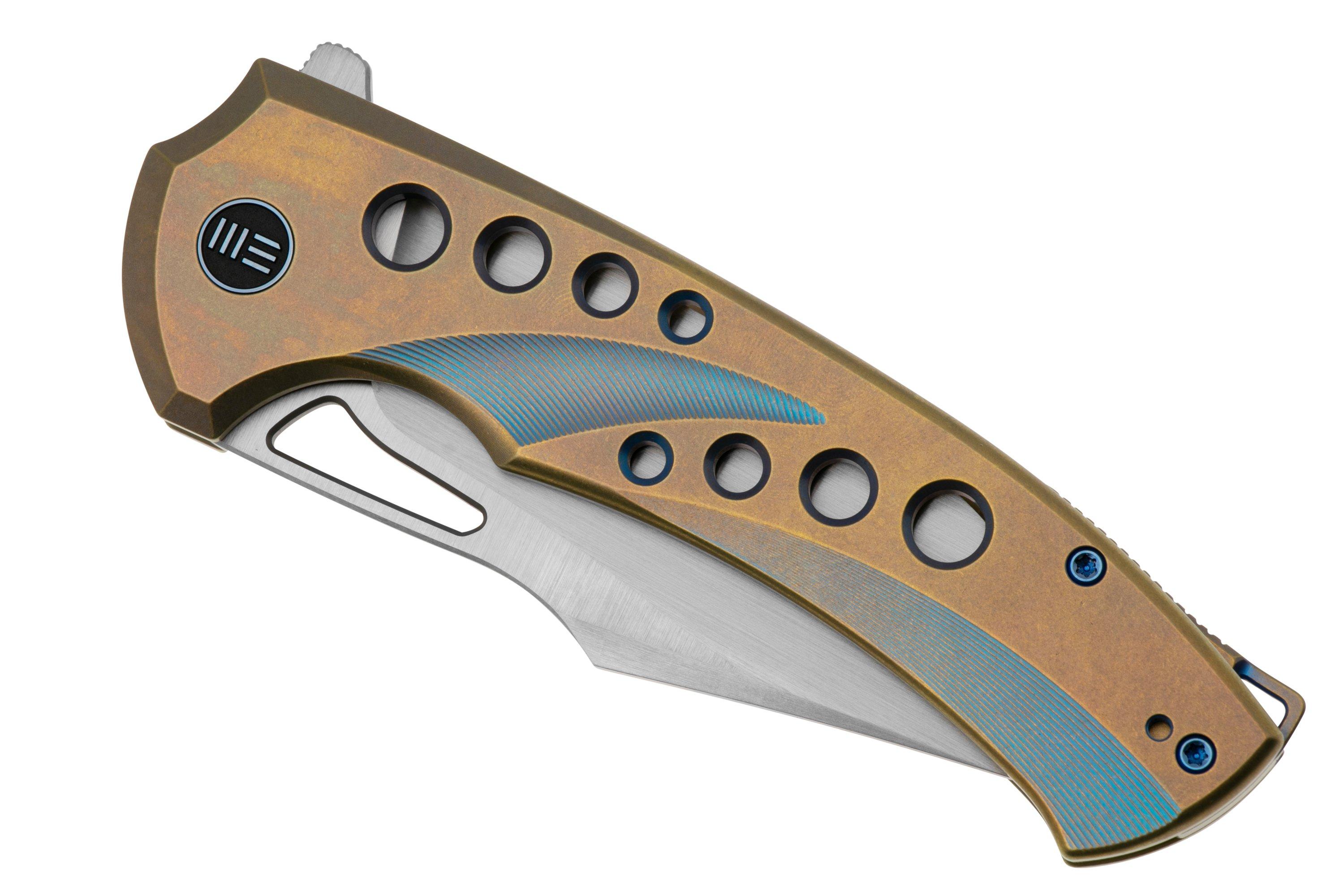WE Knife Swiftfin WE23051-4 Hand Rubbed Satin CPM 20CV, Golden Blue ...