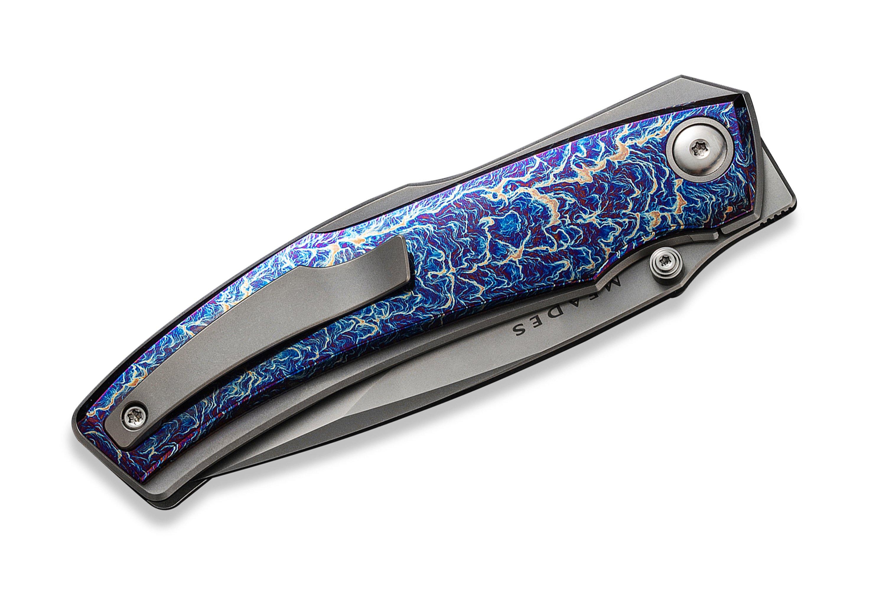 WE Knife Swordfin WE23067-1 Bead Blasted CPM 20CV, Flamed Titanium Gray ...