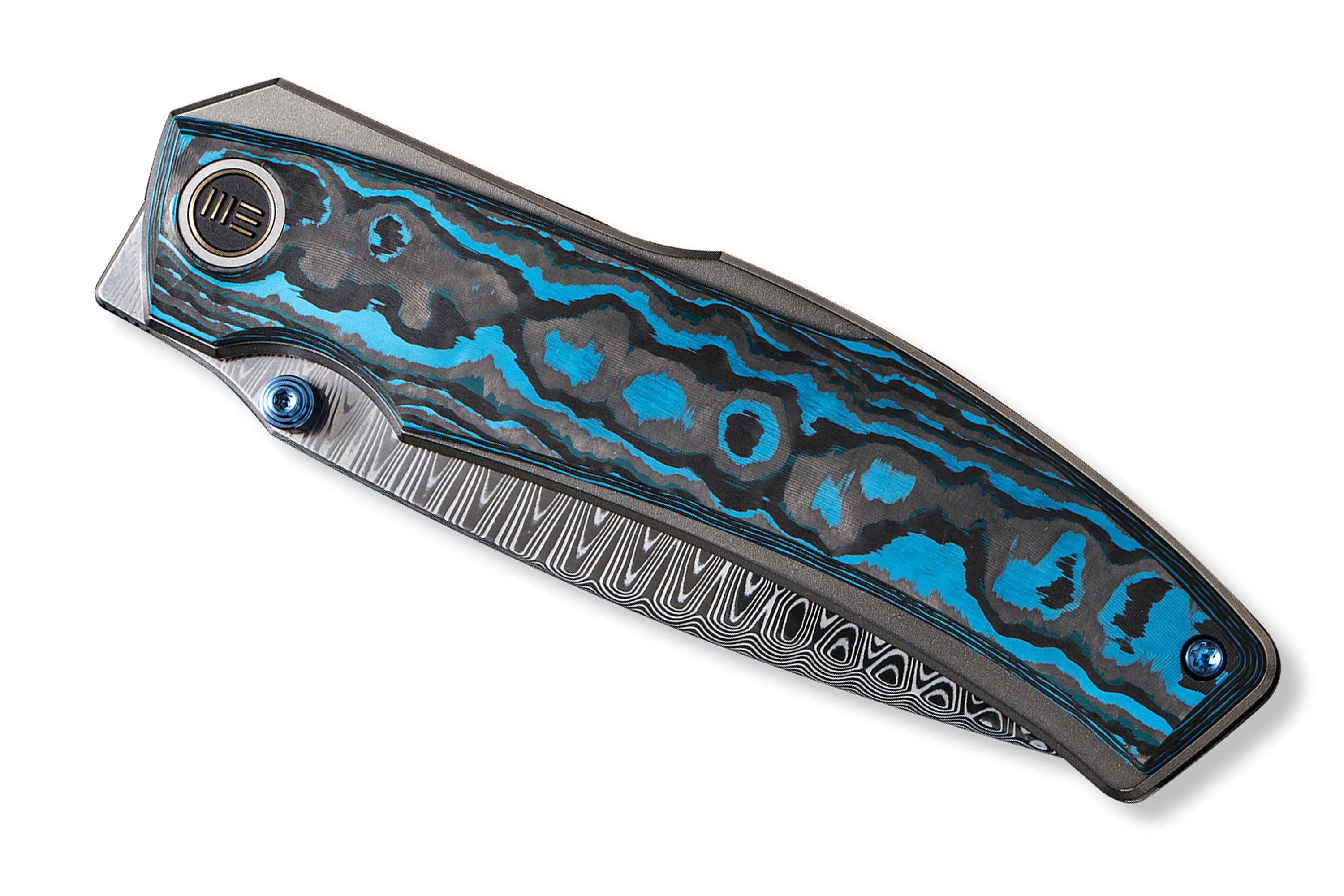 WE Knife Swordfin WE23067-DS1 Hugin Damasteel, Arctic Storm Fat Carbon ...