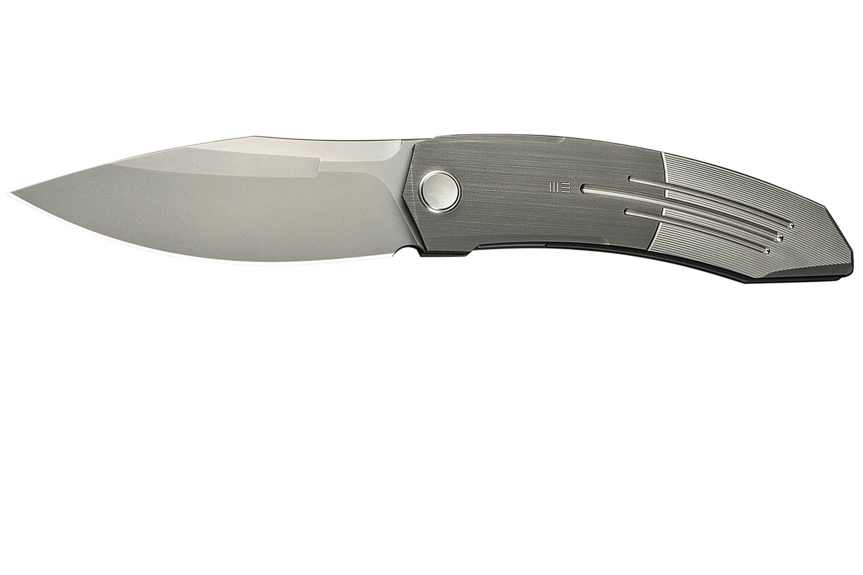 WE Knife Sine WE23069B-2 Stonewash M390, Wave Gray Titanium, pocket ...
