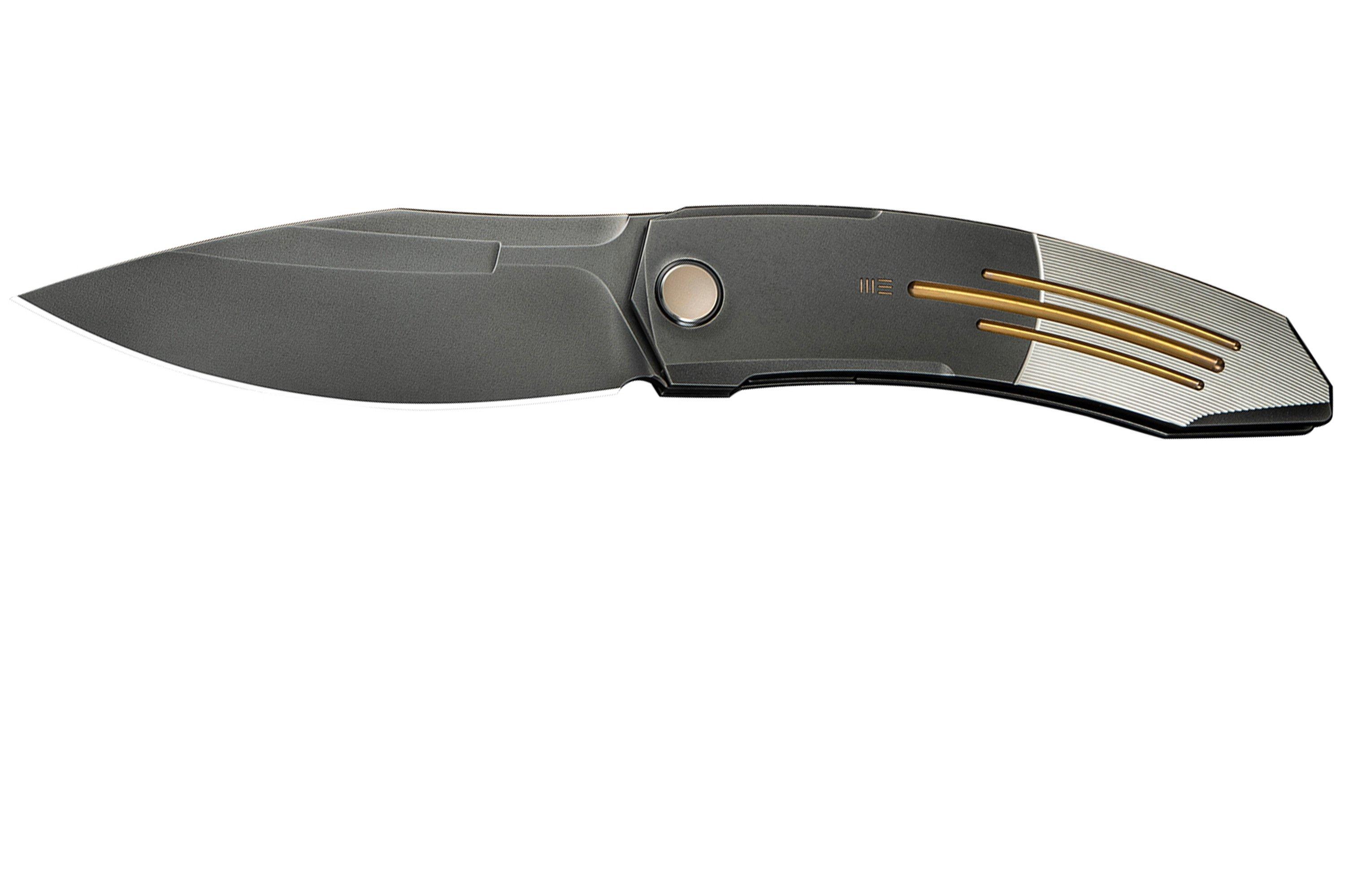 WE Knife Sine WE23069B-3 Black M390, Wave Polished Grey Titanium ...
