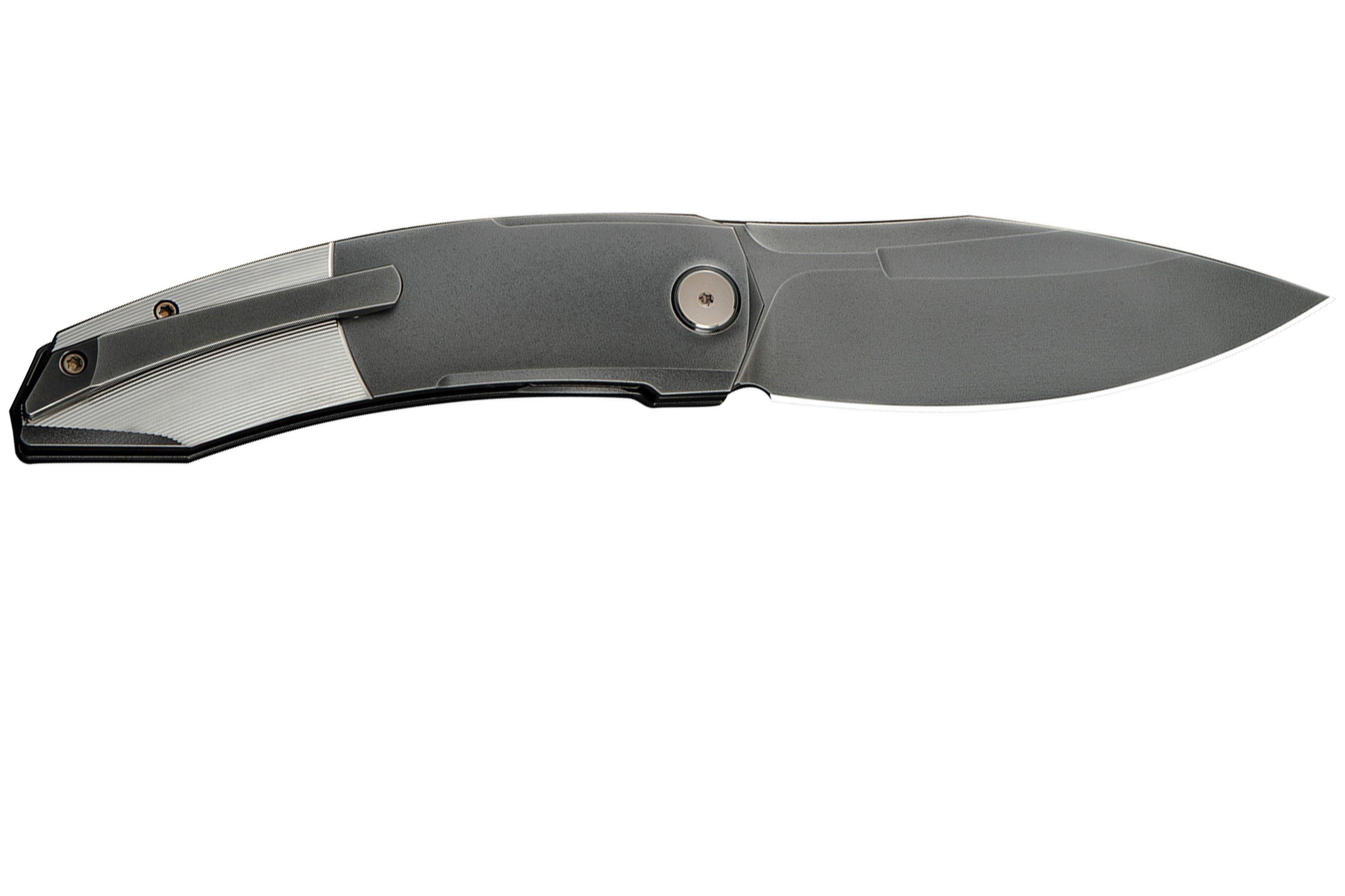 WE Knife Sine WE23069B-3 Black M390, Wave Polished Grey Titanium ...