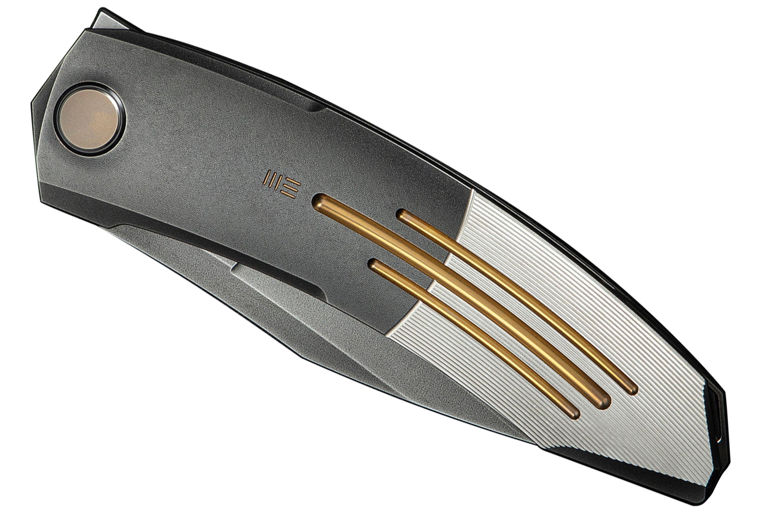 WE Knife Sine WE23069B-3 Black M390, Wave Polished Grey Titanium ...