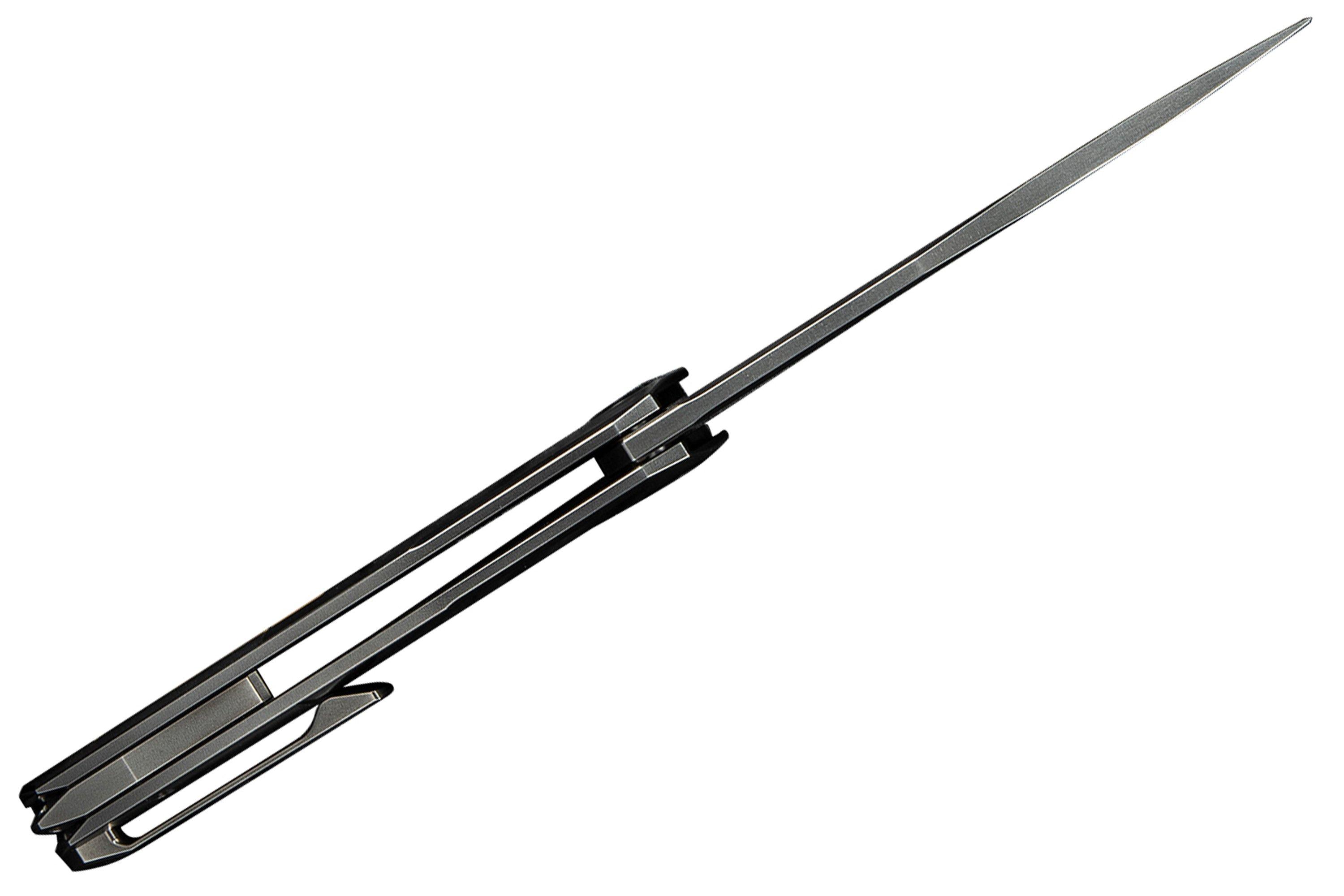 WE Knife Sine WE23069B-3 Black M390, Wave Polished Grey Titanium ...