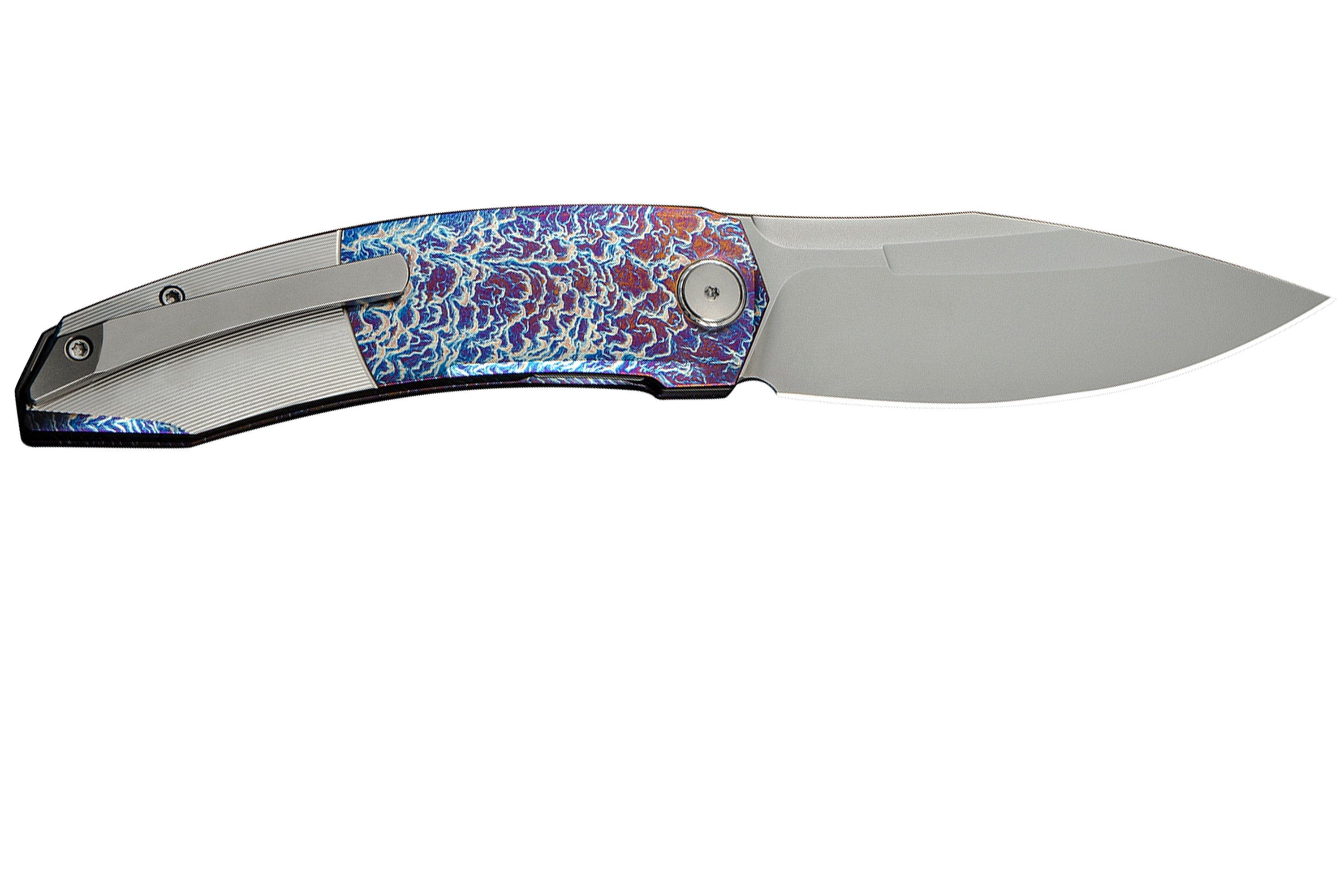 WE Knife Sine WE23069B-4 Bead Blasted M390, Wave Flamed Titanium ...