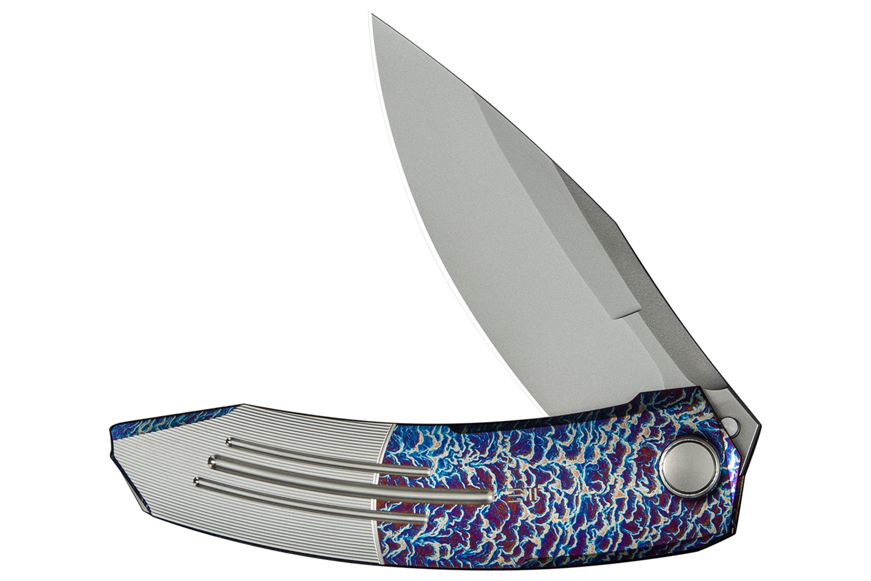 WE Knife Sine WE23069B-4 Bead Blasted M390, Wave Flamed Titanium ...