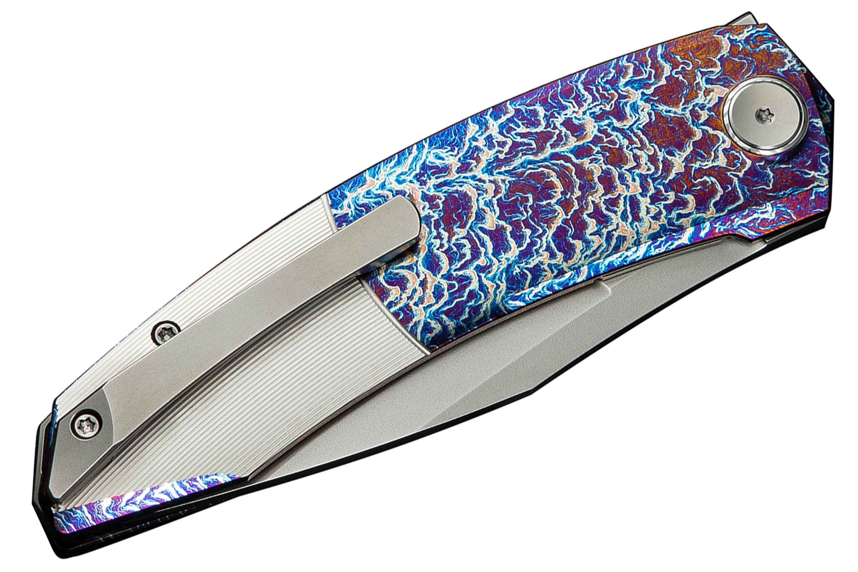 WE Knife Sine WE23069B-4 Bead Blasted M390, Wave Flamed Titanium ...