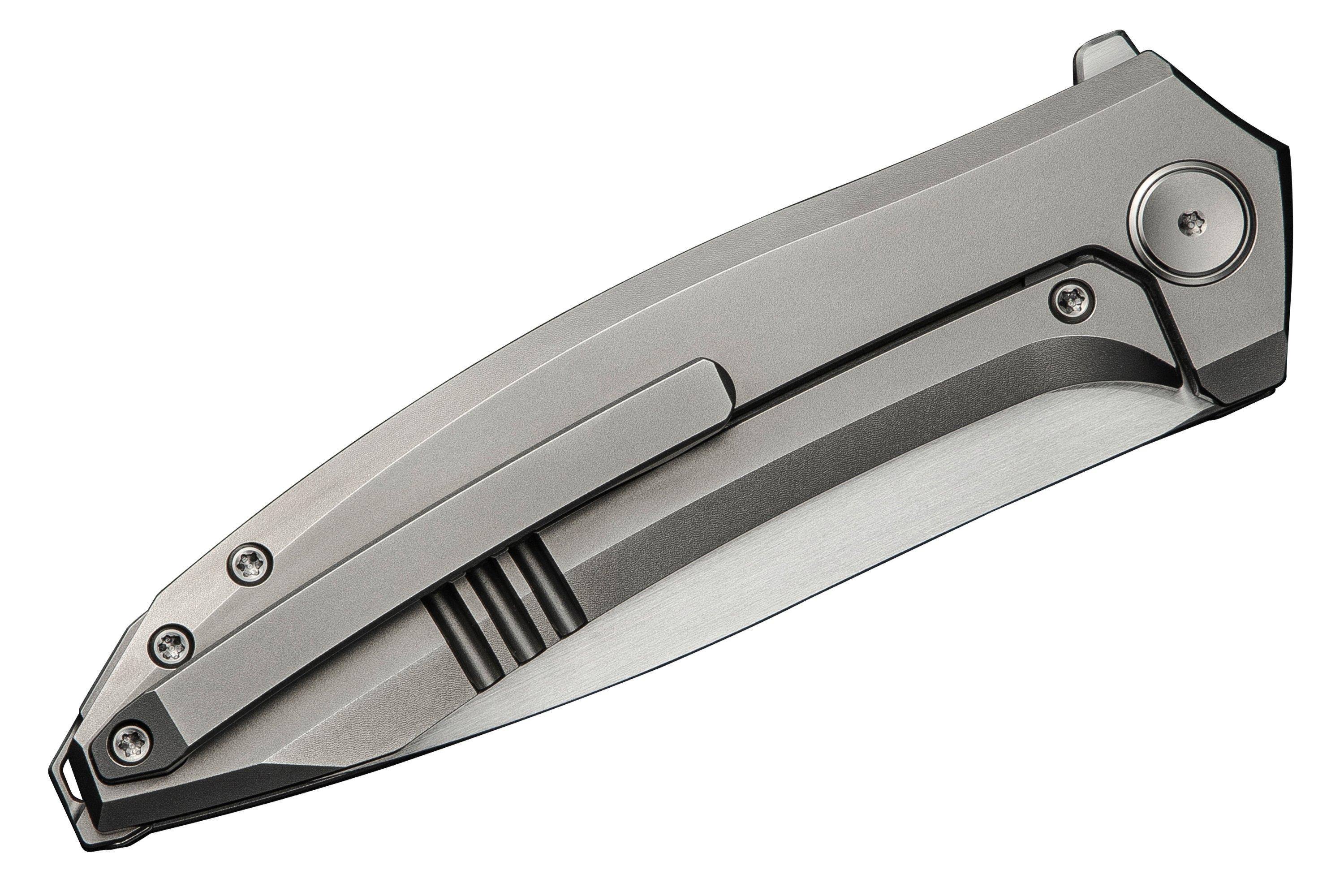 WE Knife Acuminal WE23070-2 Satin Vanax, Bead Blasted Titanium, pocket ...