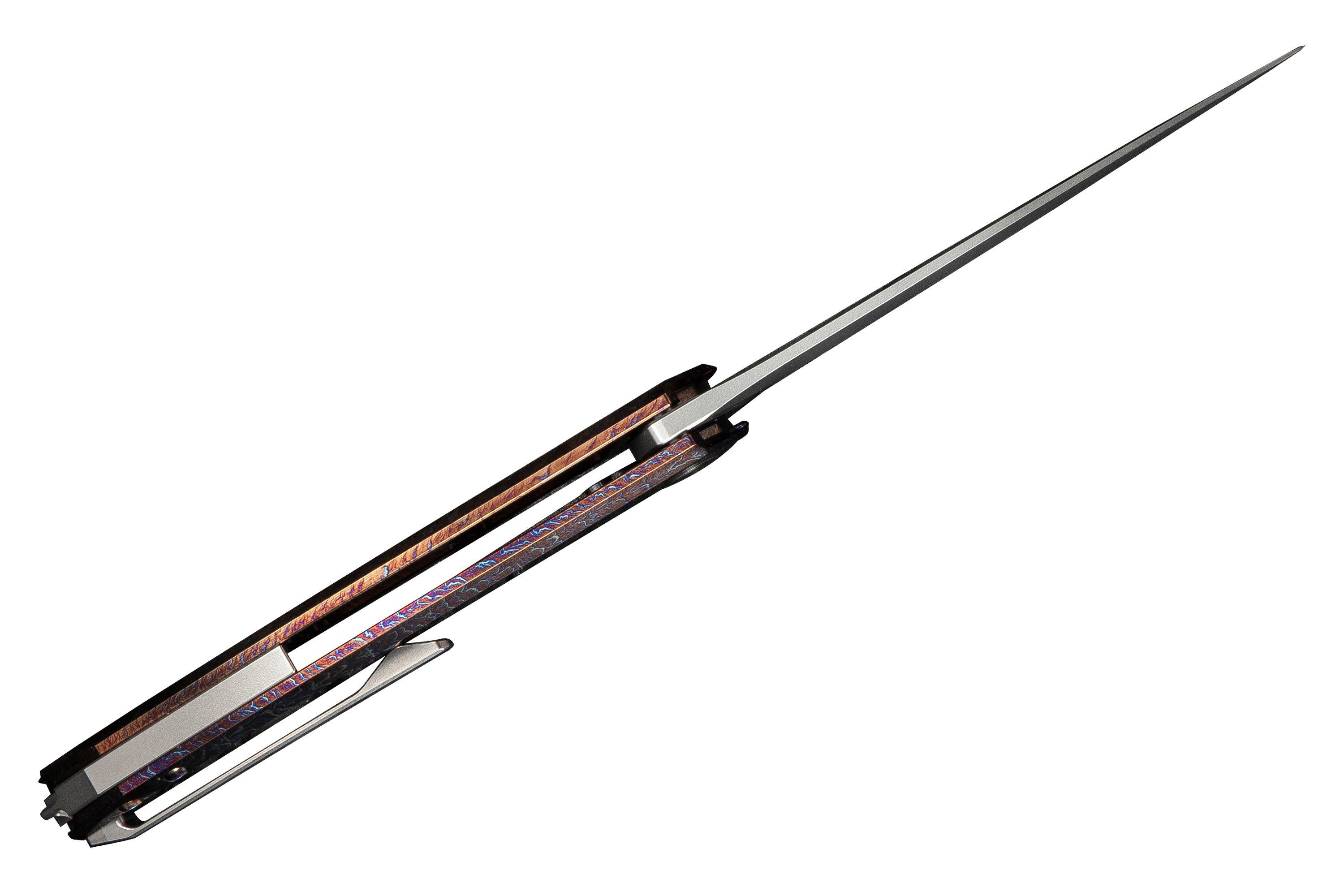 WE Knife Acuminal WE23070-4 Bead Blasted Vanax, Flamed Titanium, pocket ...