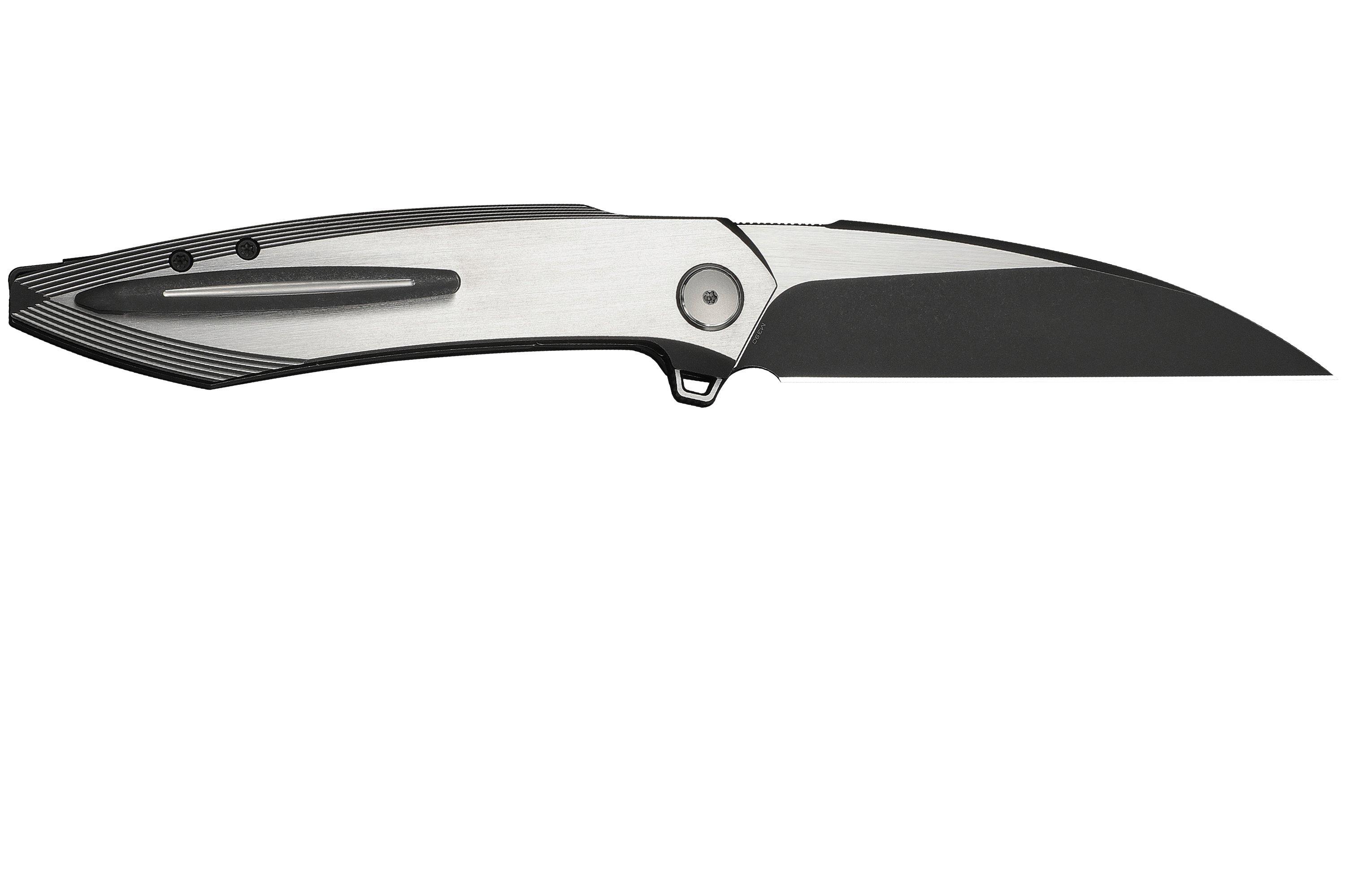 WE Knife Fluxor WE23071-4 Two-Tone M390, Gray Black Titanium, pocket ...