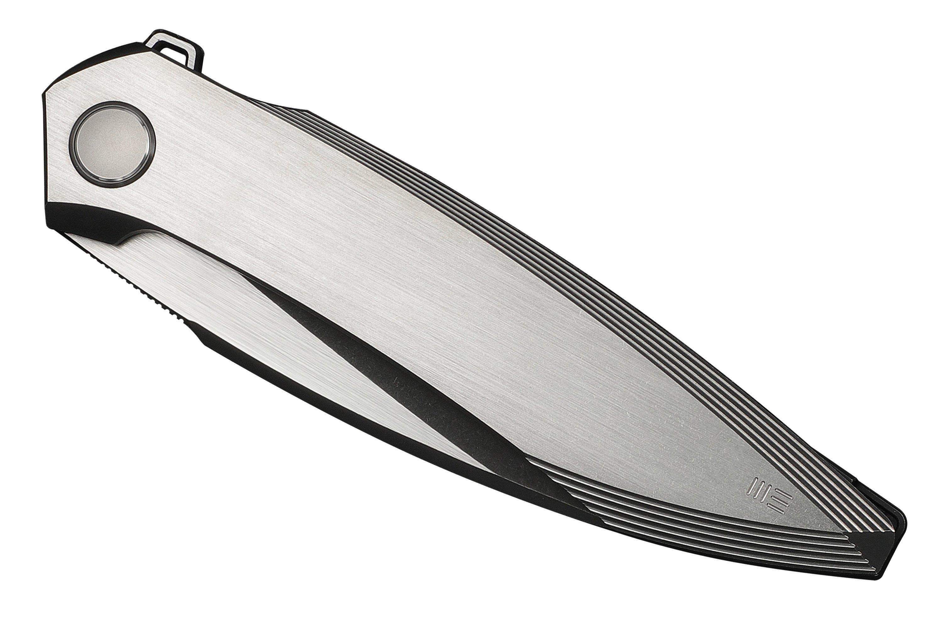 WE Knife Fluxor WE23071-4 Two-Tone M390, Gray Black Titanium, pocket ...
