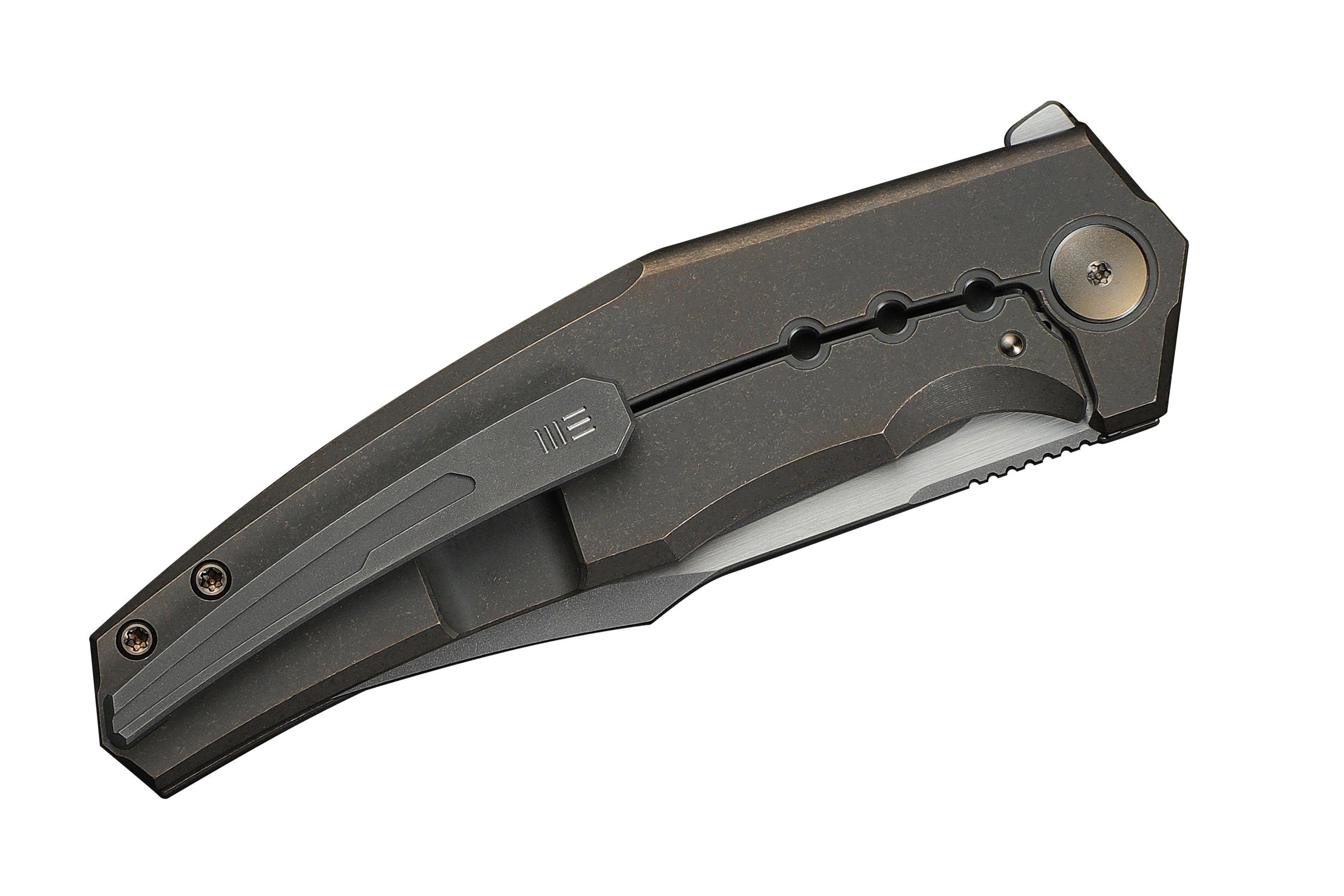 WE Knife Kyklos WE23086-2 Stonewashed M390, Bronze Titanium, pocket ...