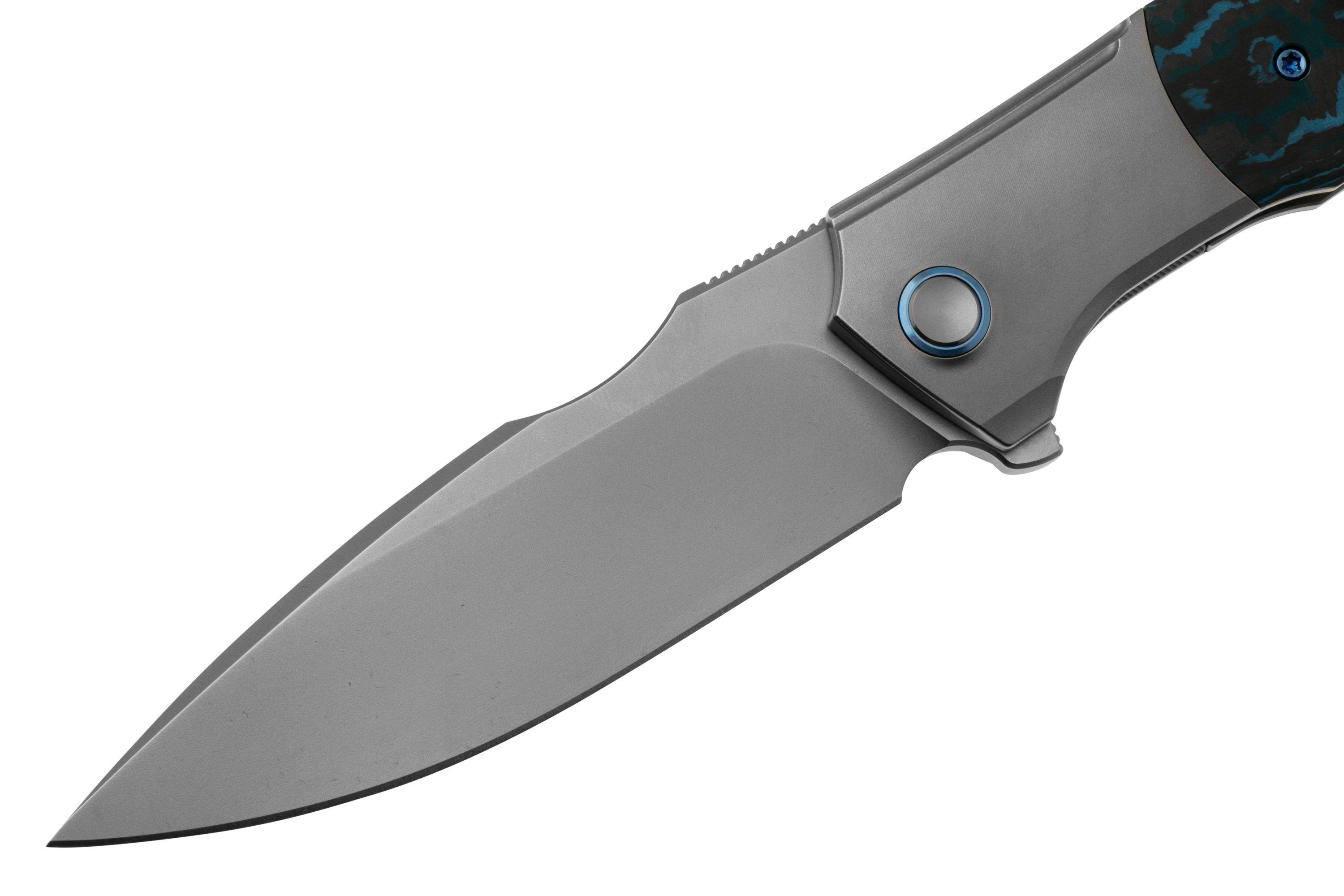 WE Knife Archeozoic WE23091-4 Bead Blasted Titanium Arctic Storm Fat ...